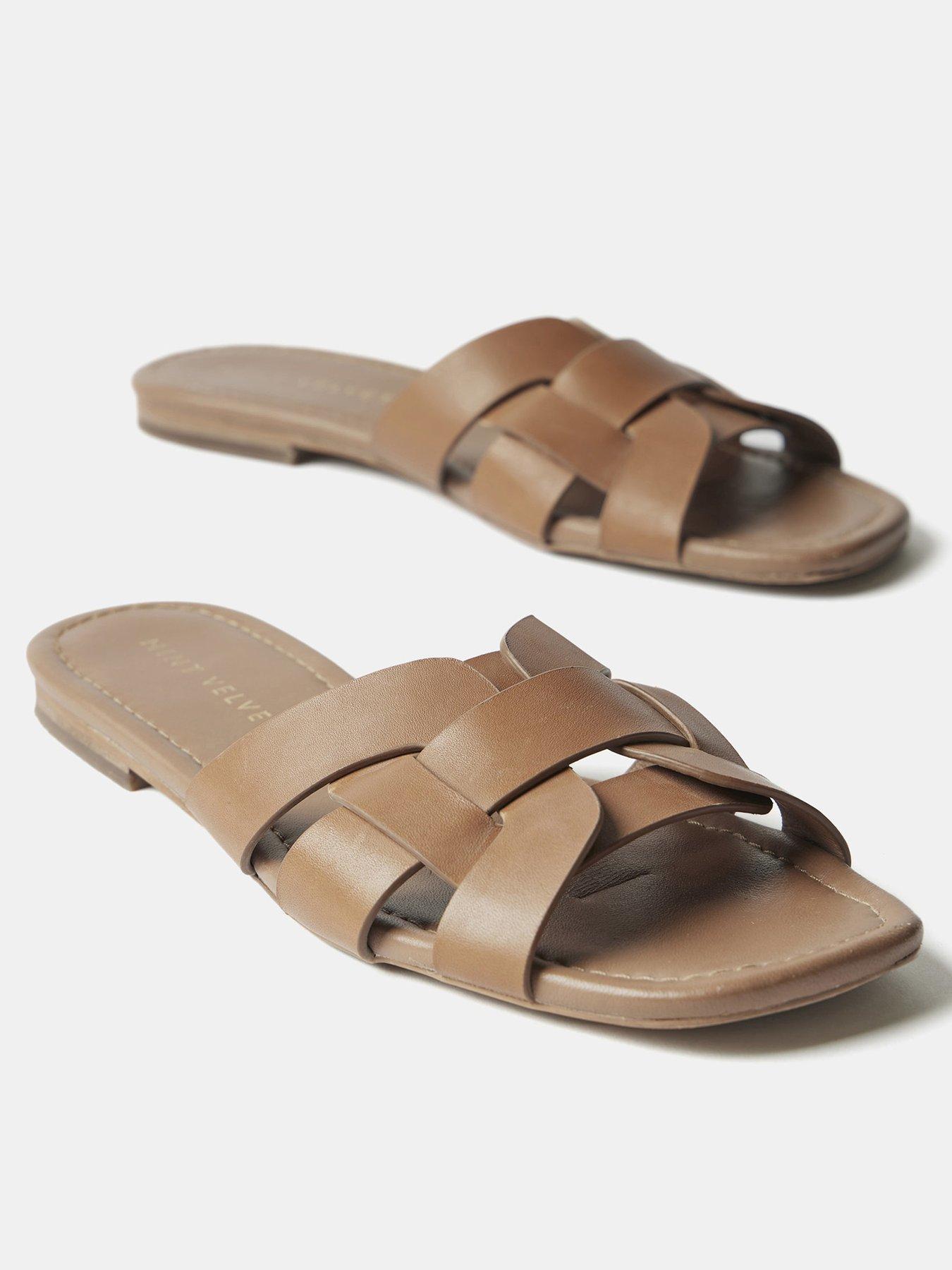 Mint Velvet Myla Tan Clean Flat Sandals | Very.co.uk