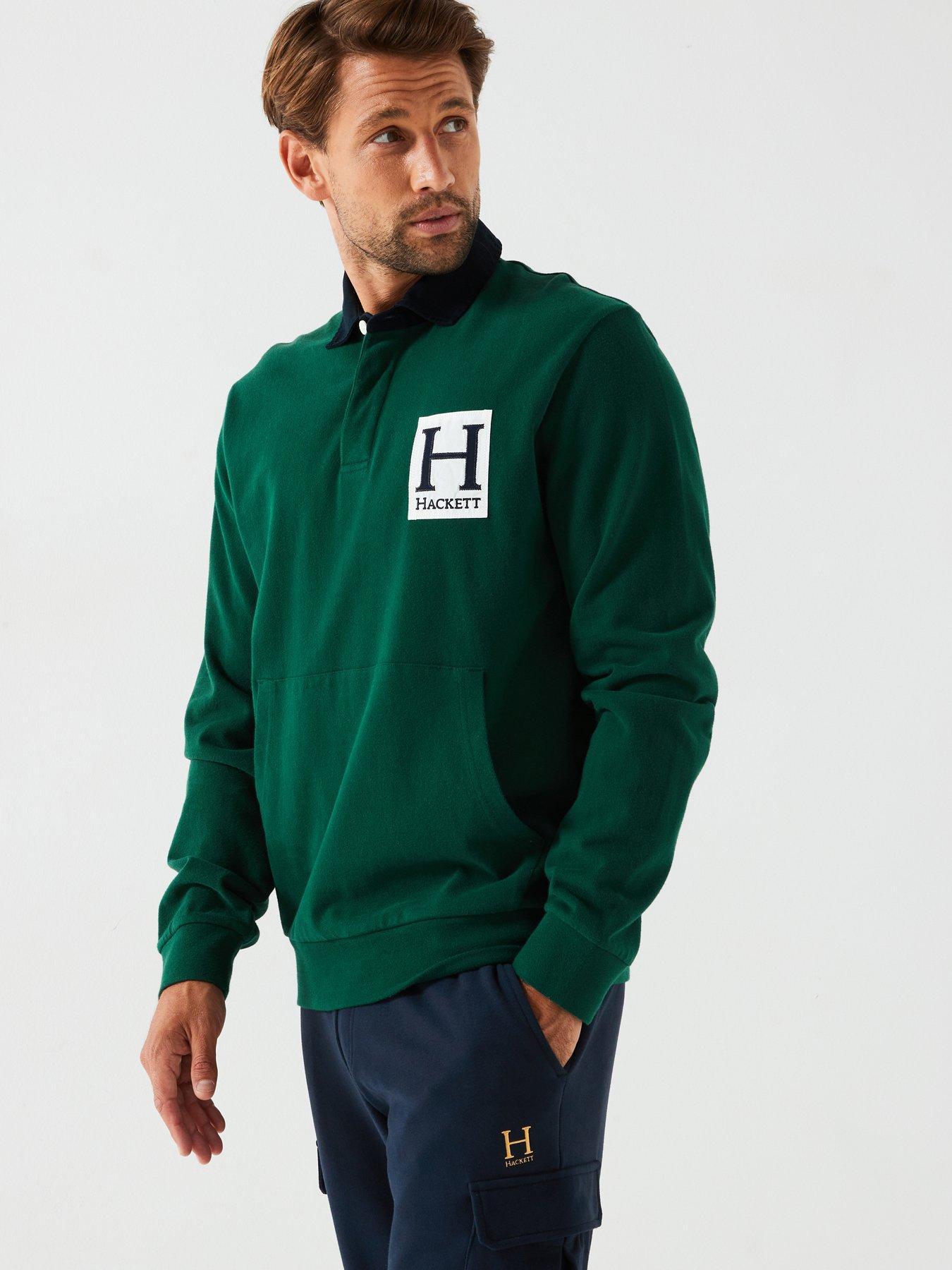 Hackett Heritage H Pocket Rugby Crew Sweat - Dark Green | Very
