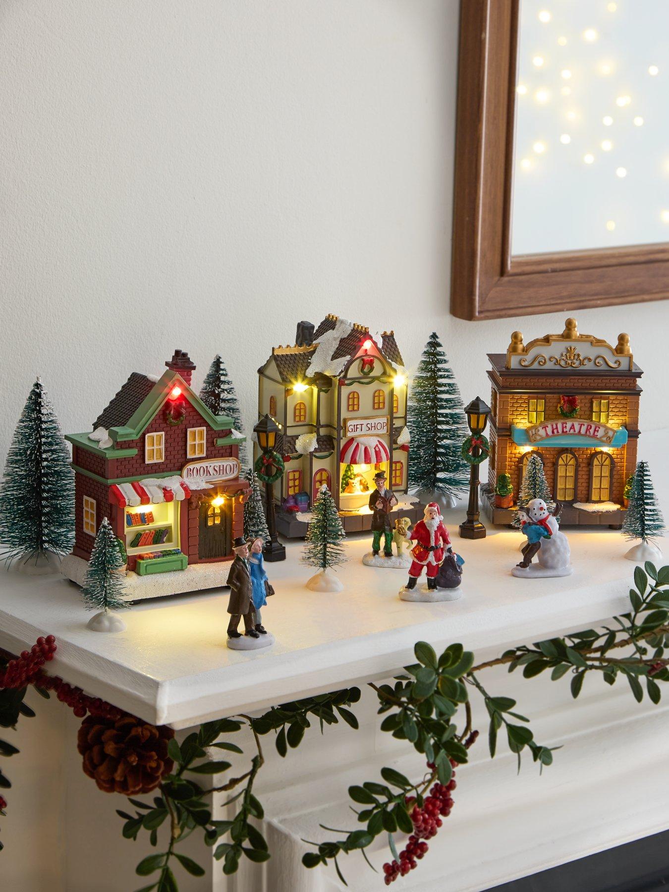 Festive 17 Piece Lit Christmas Village Set | Very