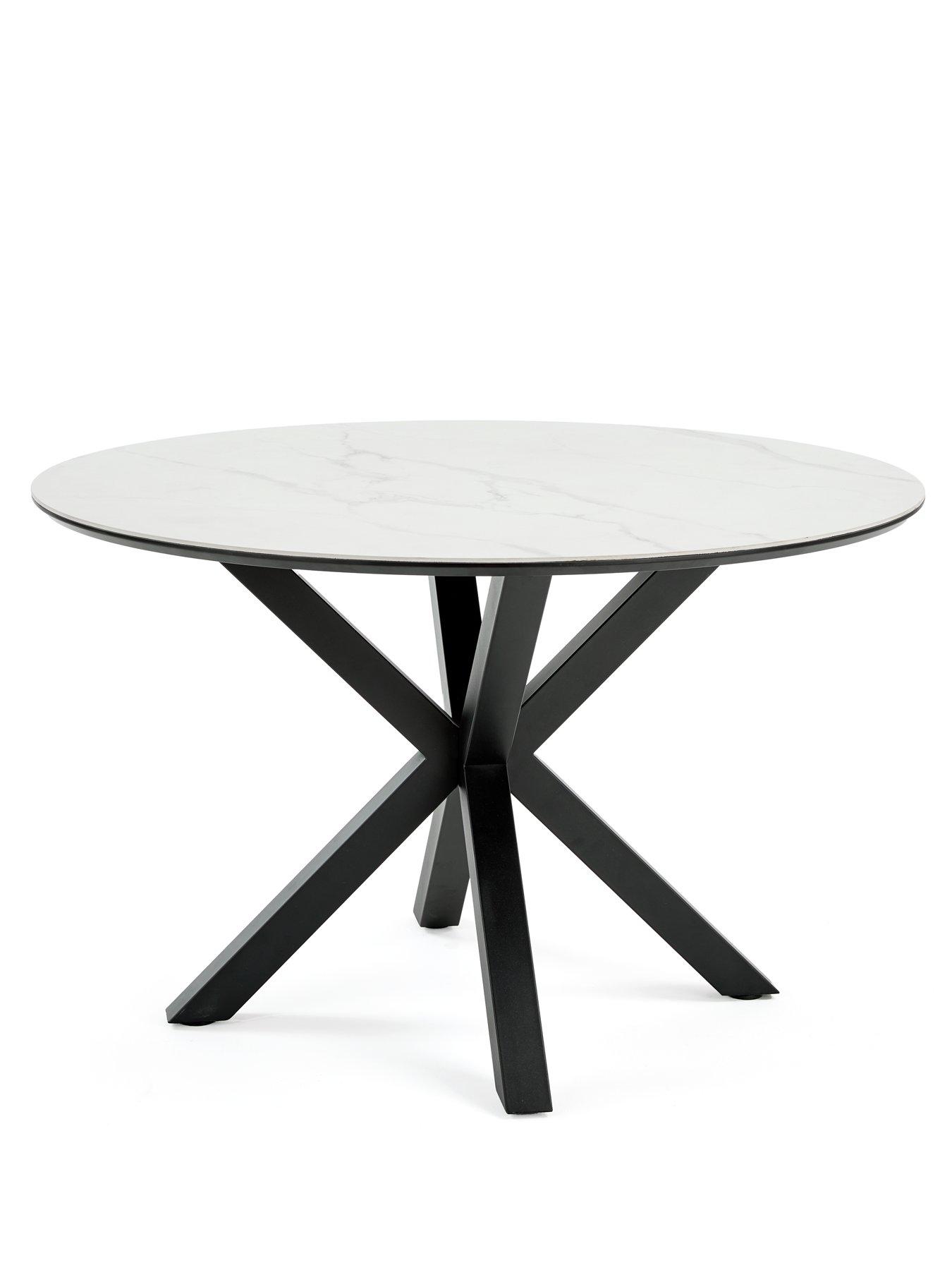 The Very Collection Arabella 120 cm Circular Ceramic Top Dining Table ...