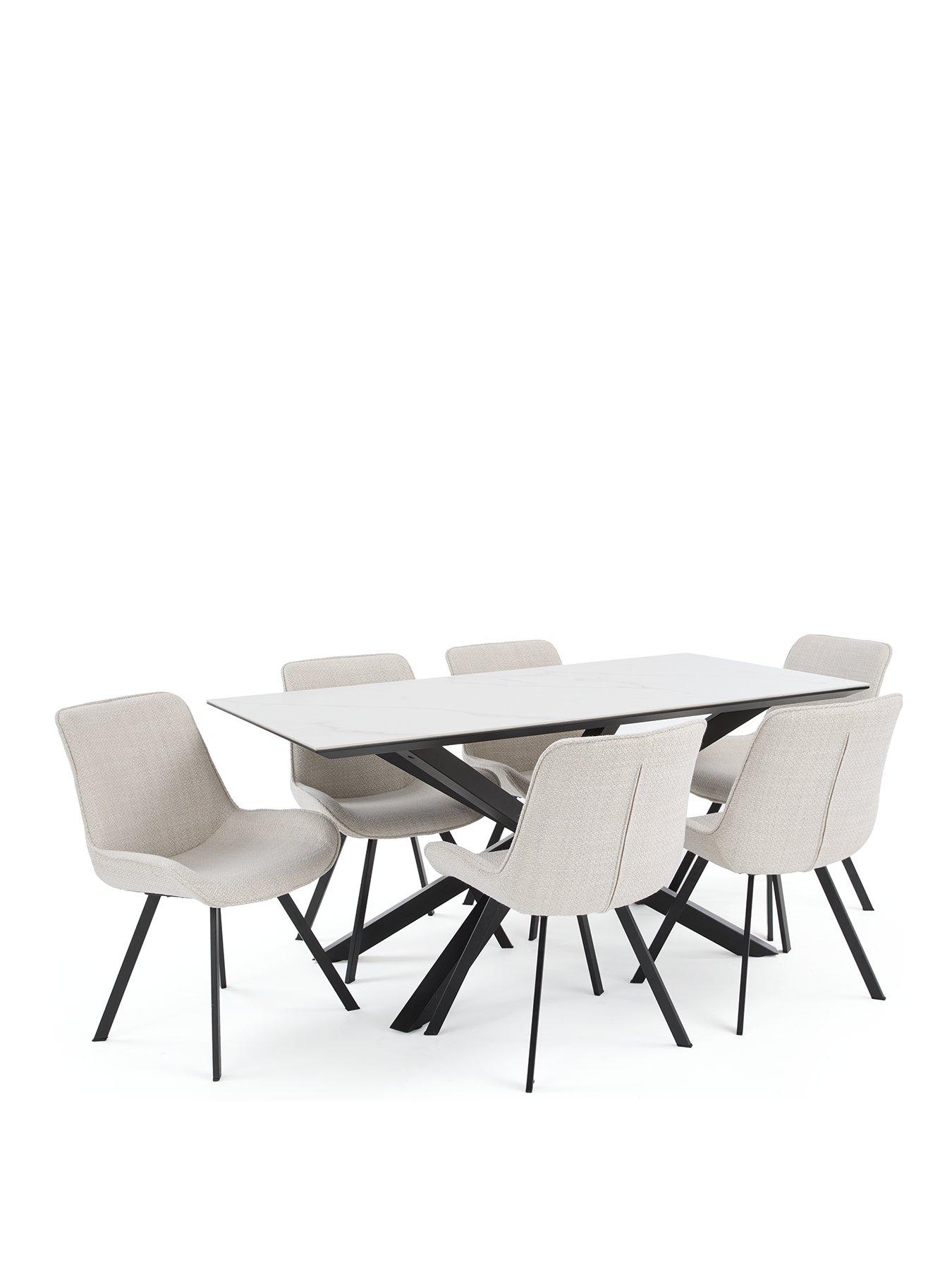 The Very Collection Arabella 160 cm Rectangle Ceramic Top Dining Table ...