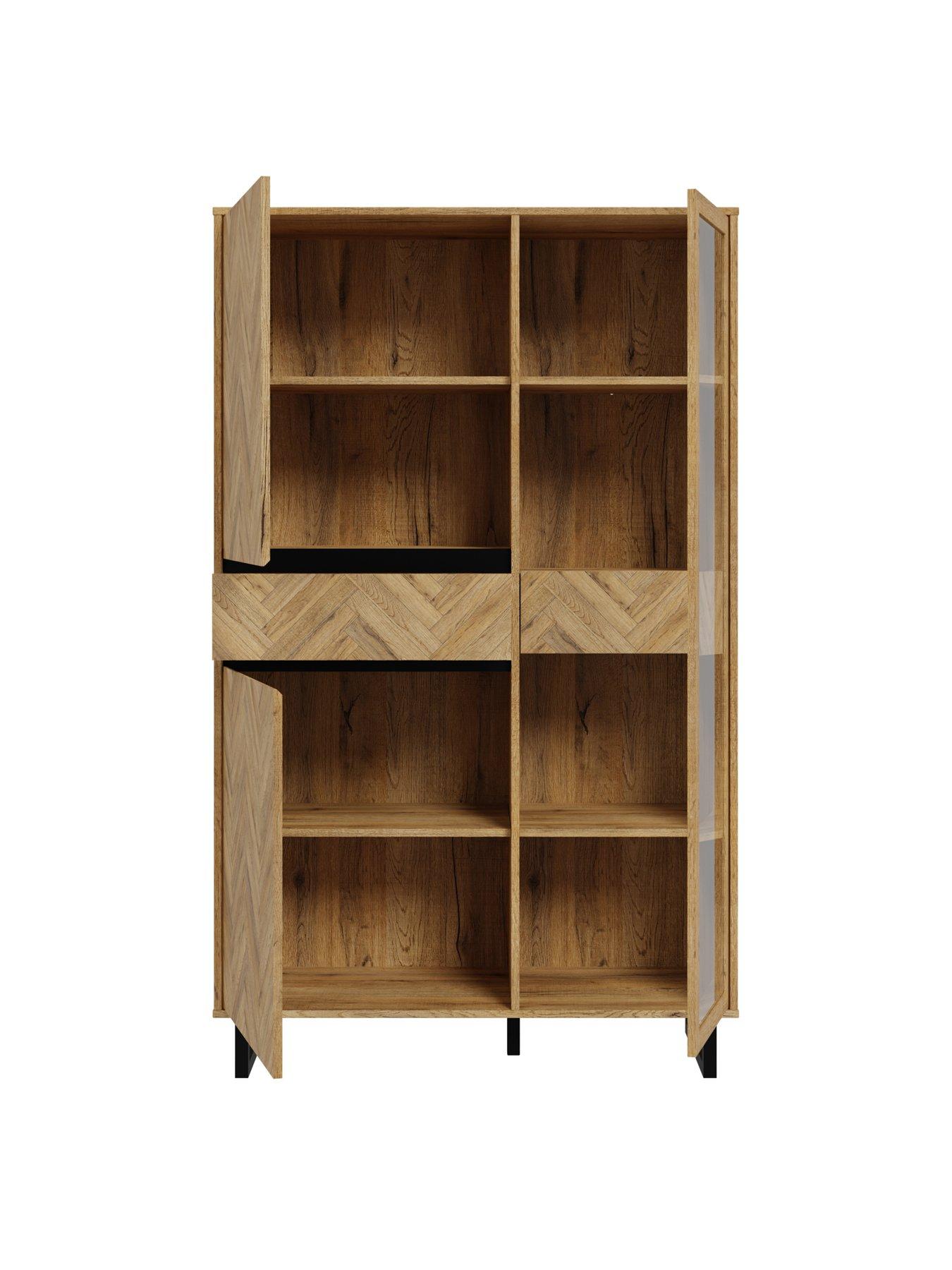 Nikomedes 3 Door, 2 Drawer Tall Display Unit - Dark oak | Very
