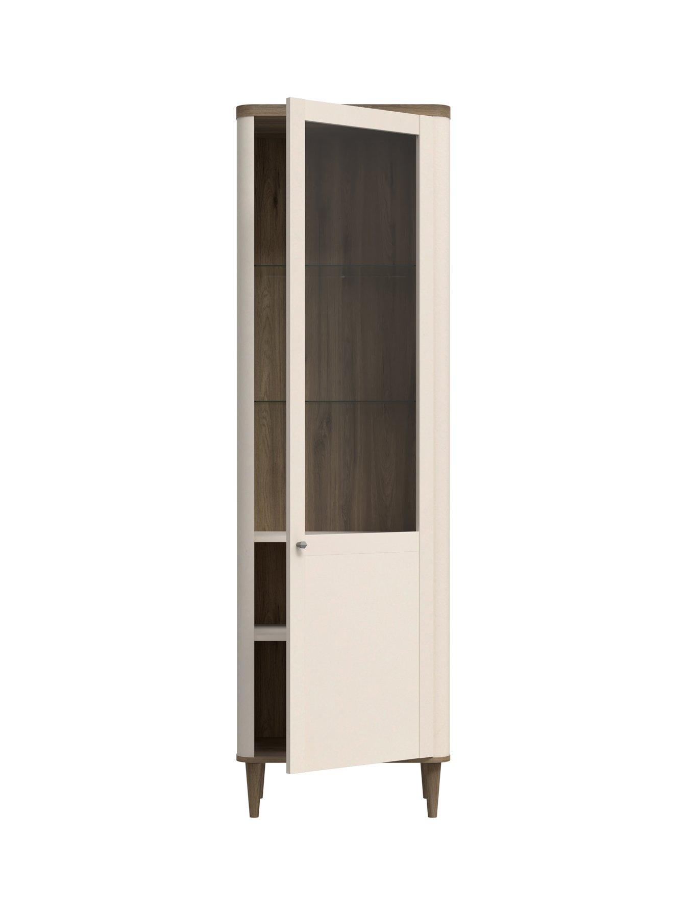 Lacetti Single Glass Door Display Cabinet - Cream/Oak | Very