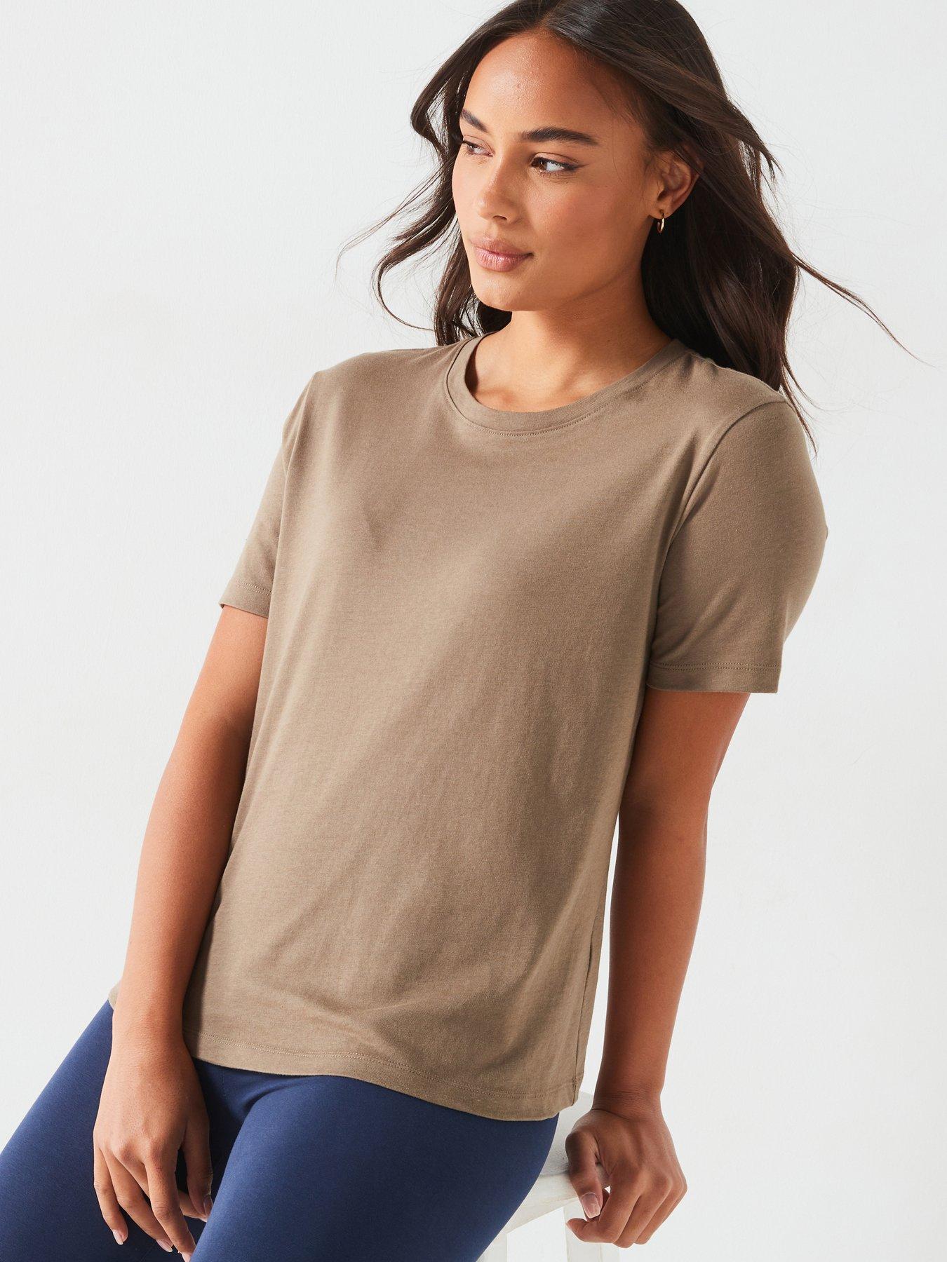 Everyday The Essential Crew Neck T-Shirt - Brown | Very