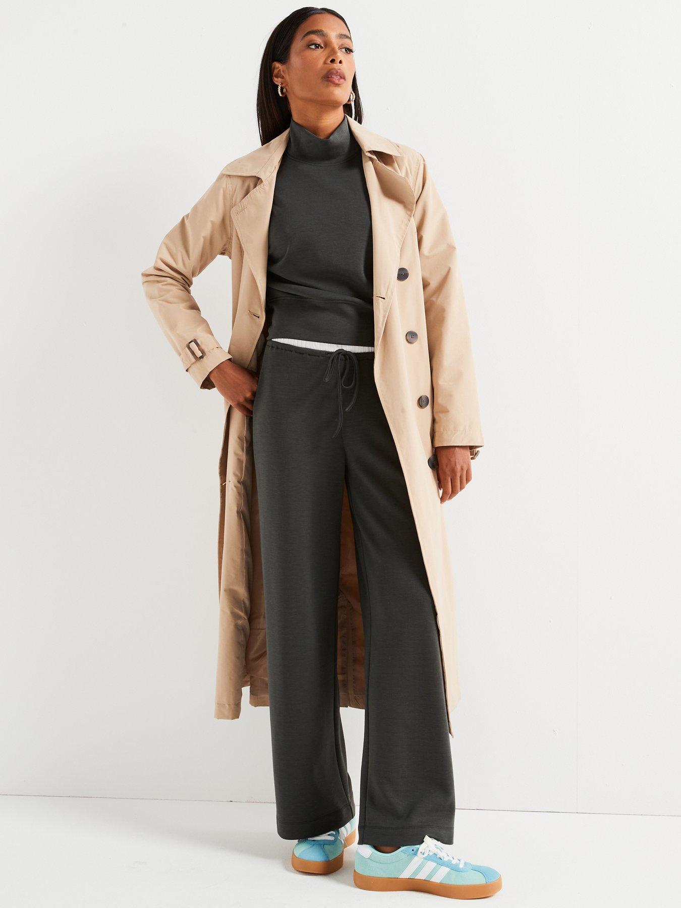 V by Very Premium Modal High Neck Oversized Top - Charcoal | Very