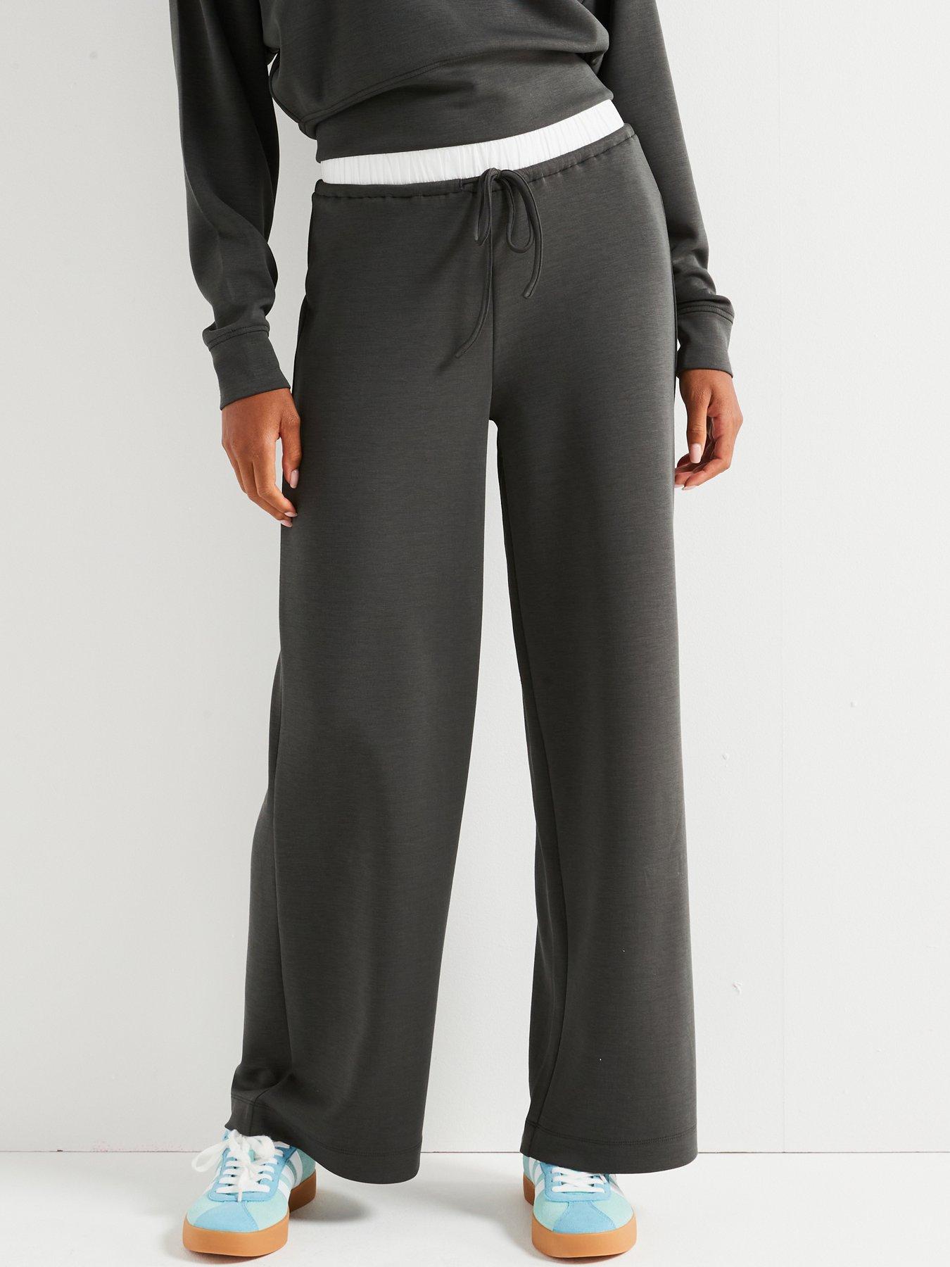 V by Very Premium Modal Wide Leg Trouser Co Ord - Charcoal | Very