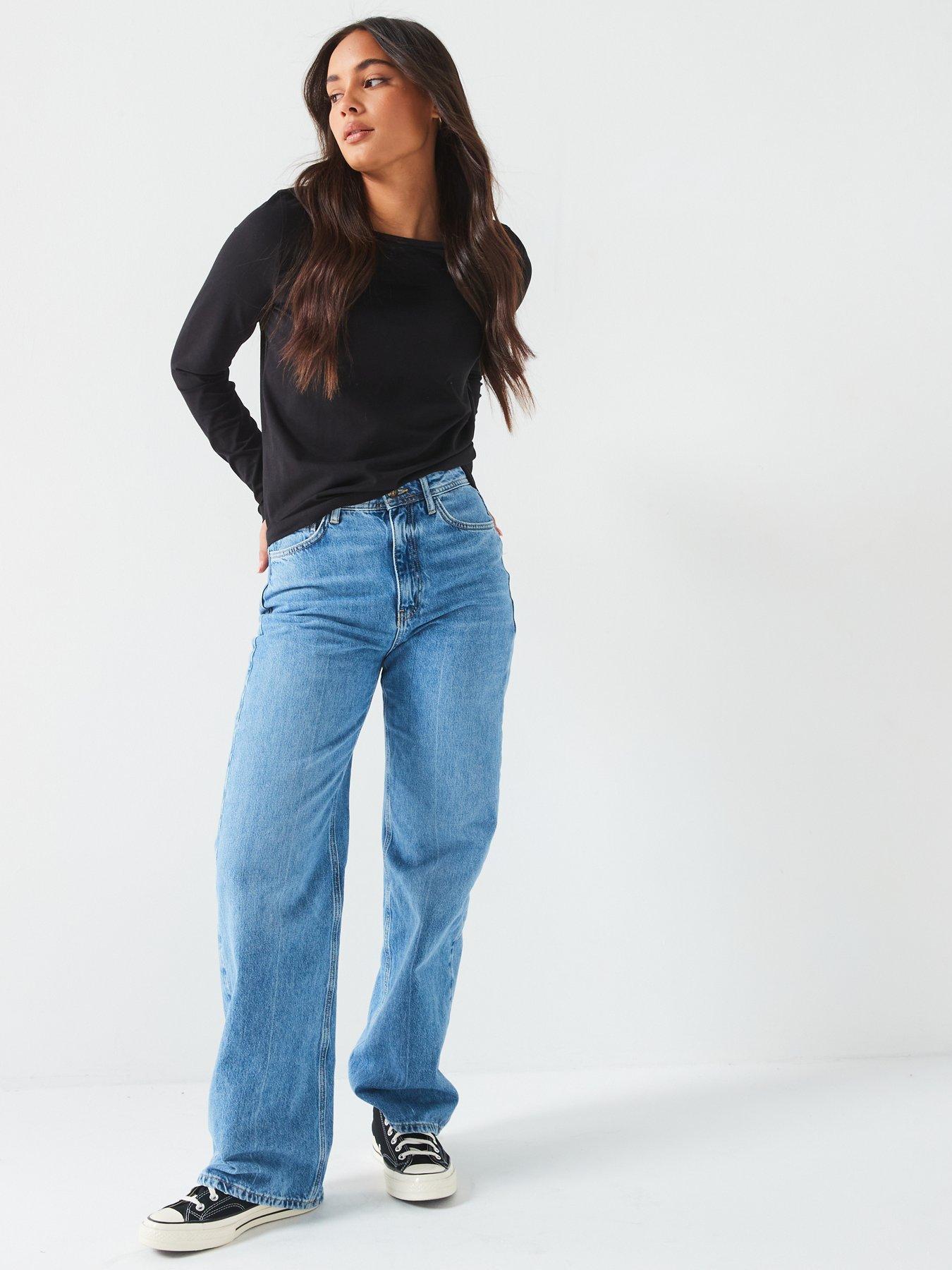 Everyday Essential Loose Fit Crew Neck Long Sleeve Top - Black | Very