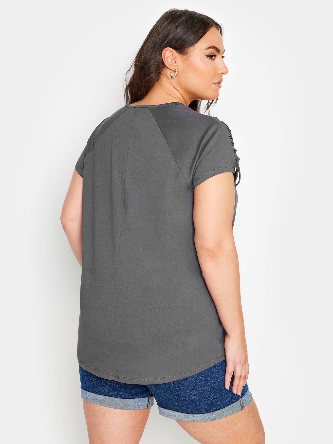 Yours Laser Cut T-shirt - Grey | Very