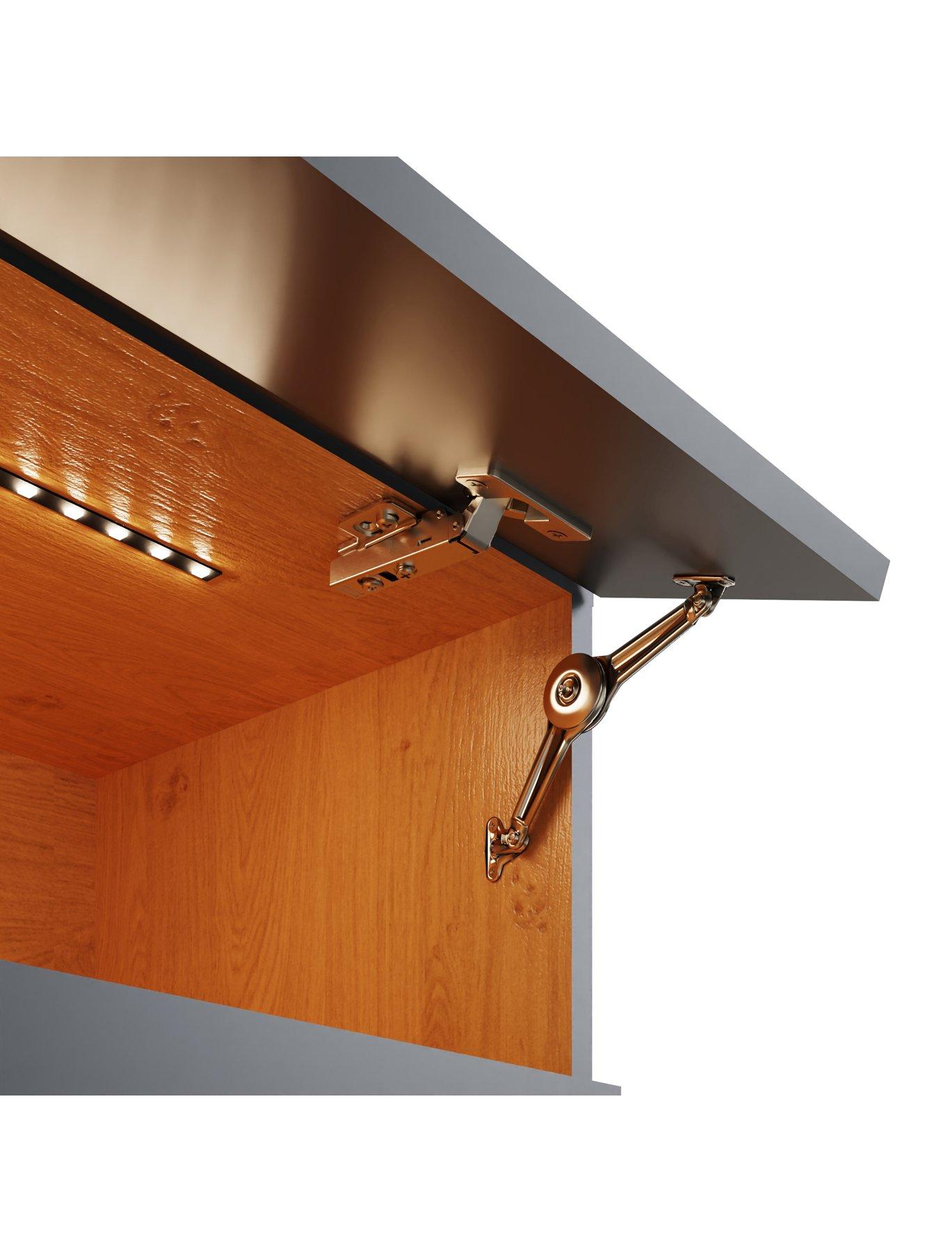 GFW Leon 120 cm Wall Mounted TV Unit with LED Lights - fits up to 50 ...