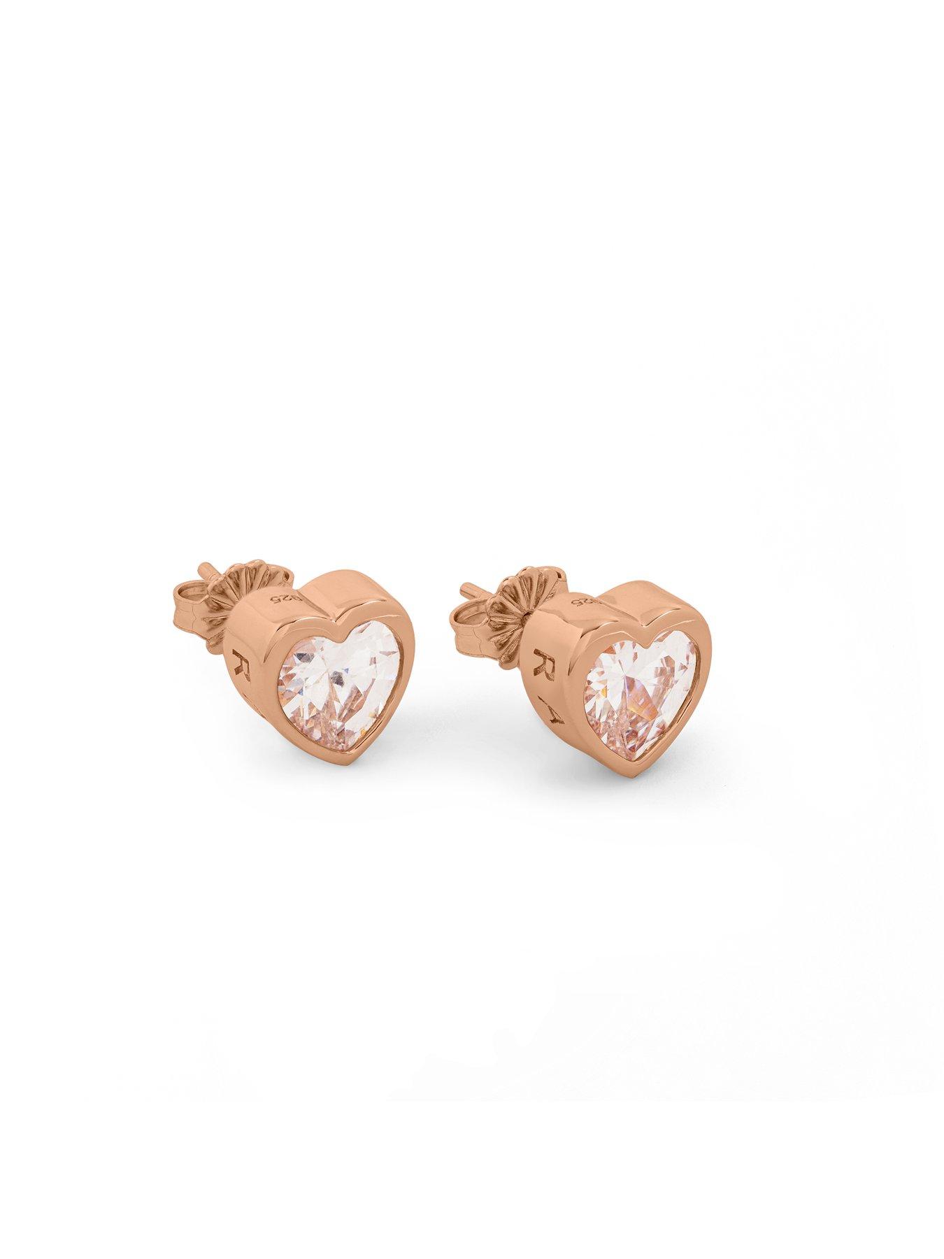 Radley Love Ladies 18ct Rose Gold Plated Sterling Silver Clear Stone