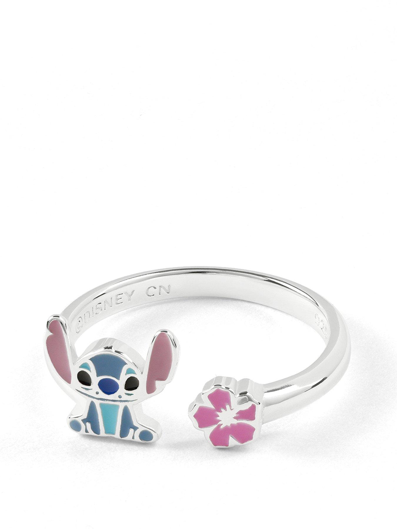 Disney Sterling Silver Stitch and Flower Ring | very.co.uk