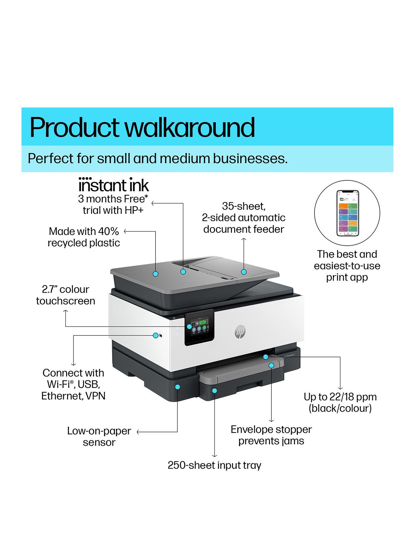 HP OfficeJet Pro 9120 All-in-One Wireless Colour Printer with 3 months ...