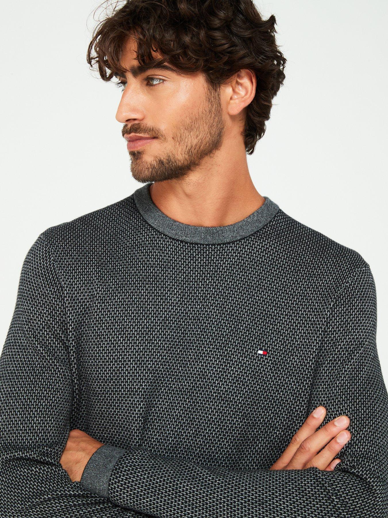 Tommy Hilfiger Pima Cotton Cashmere 2 Tone Knitted Jumper - Black | Very