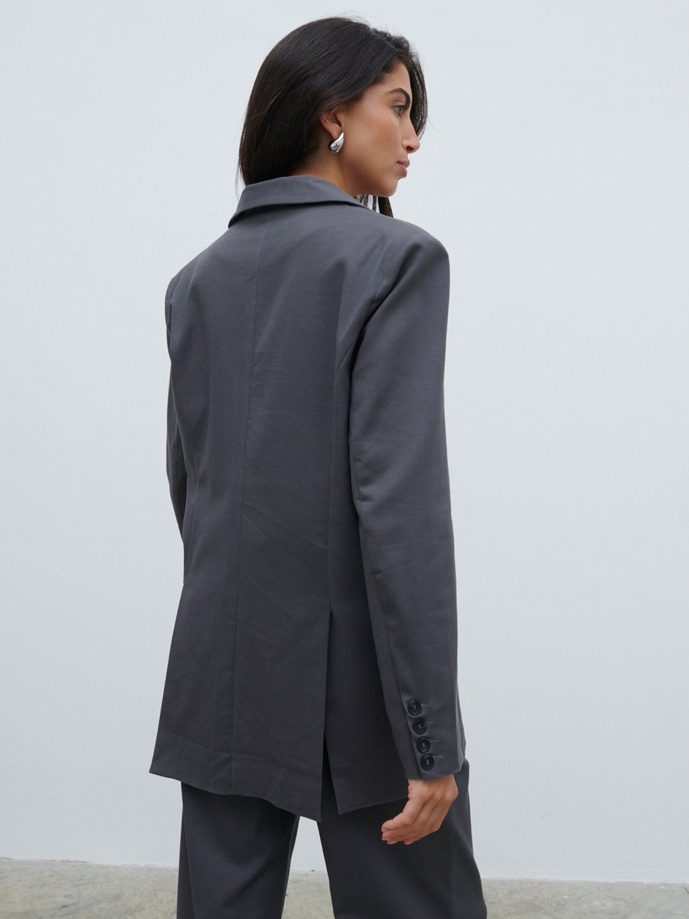Pretty Lavish Brady Oversized Boxy Blazer - Grey | Very
