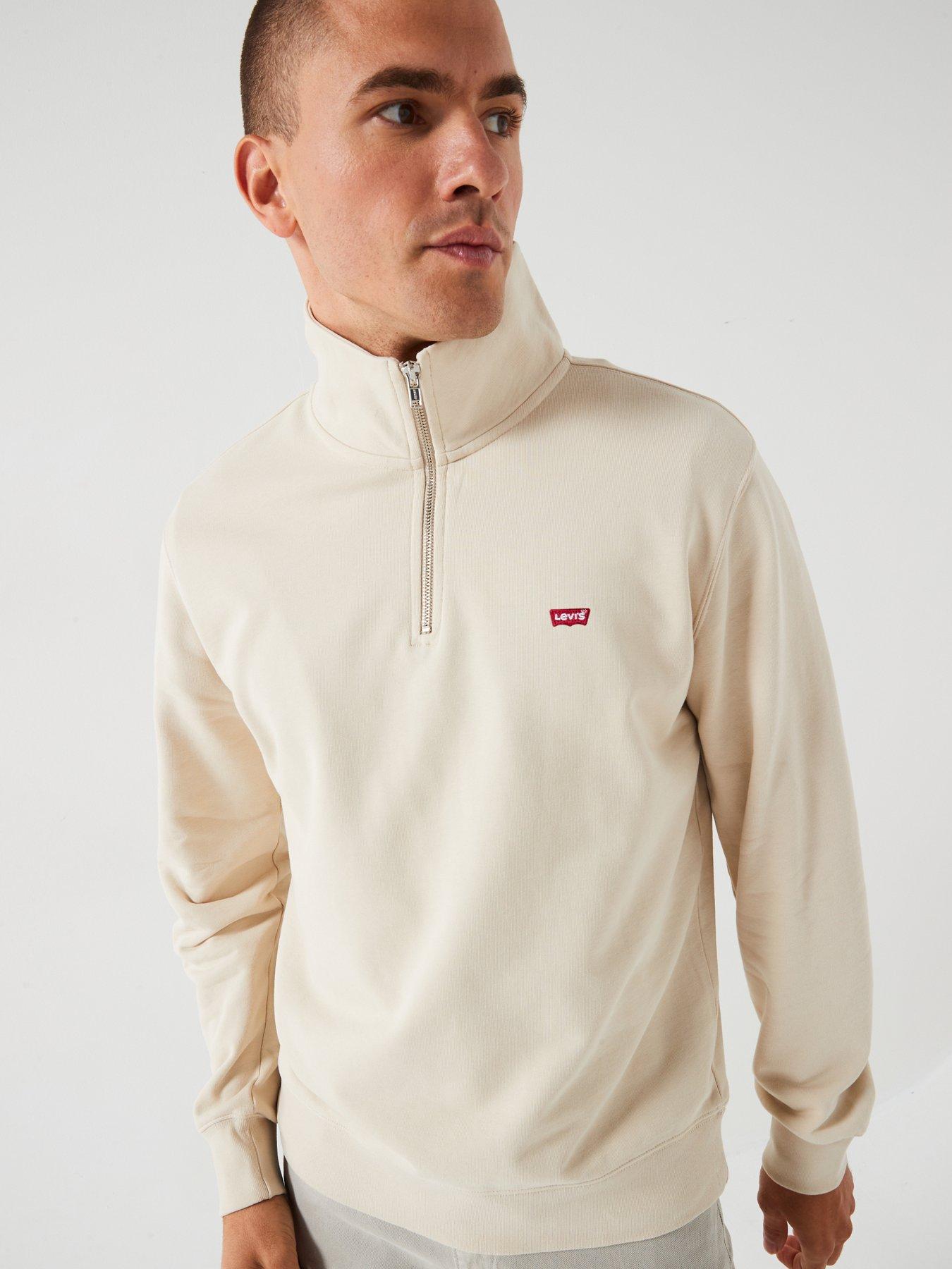Levi's Original Housemark 1/4 Zip Sweat Top - Beige | Very