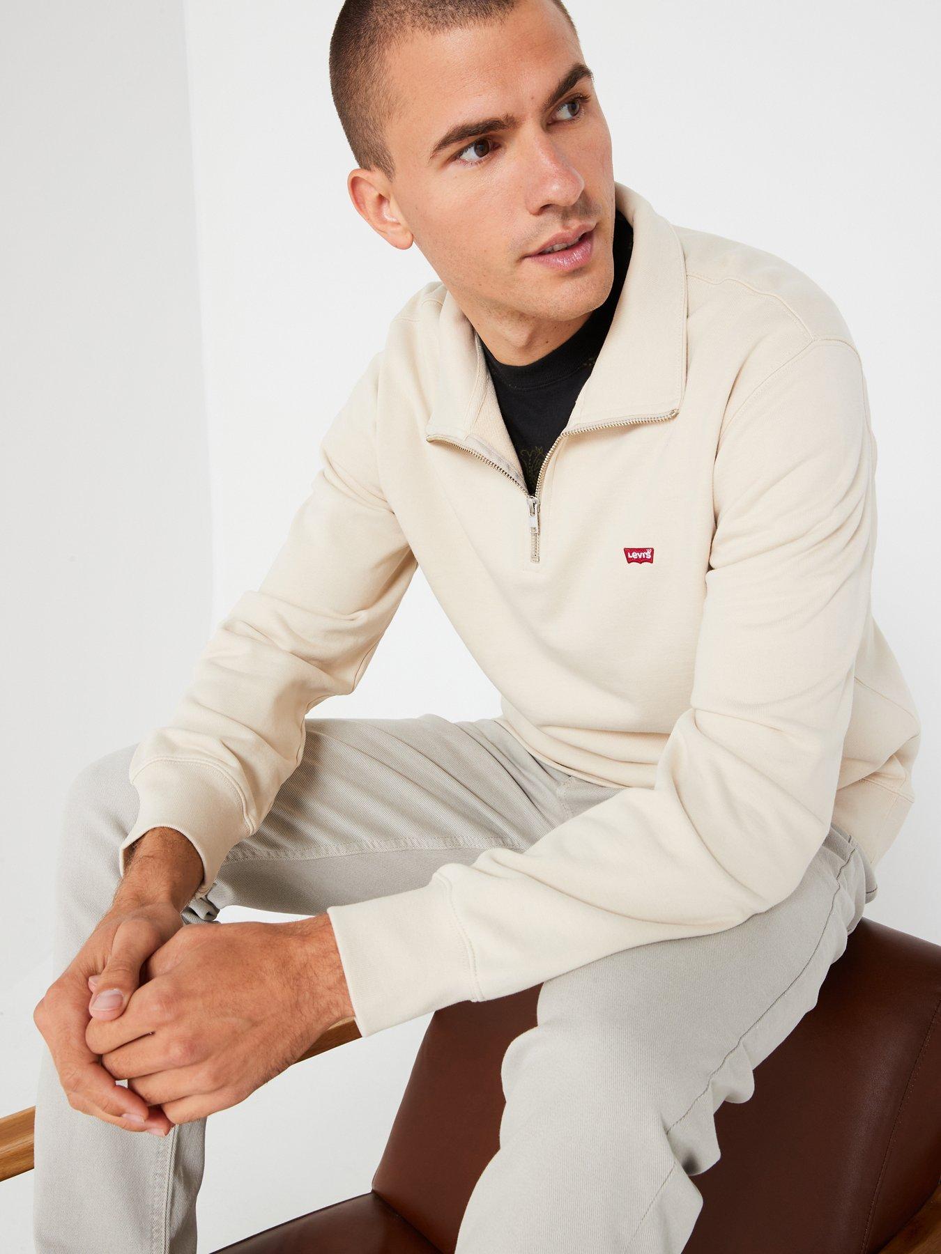 Levi's Original Housemark 1/4 Zip Sweat Top - Beige | Very