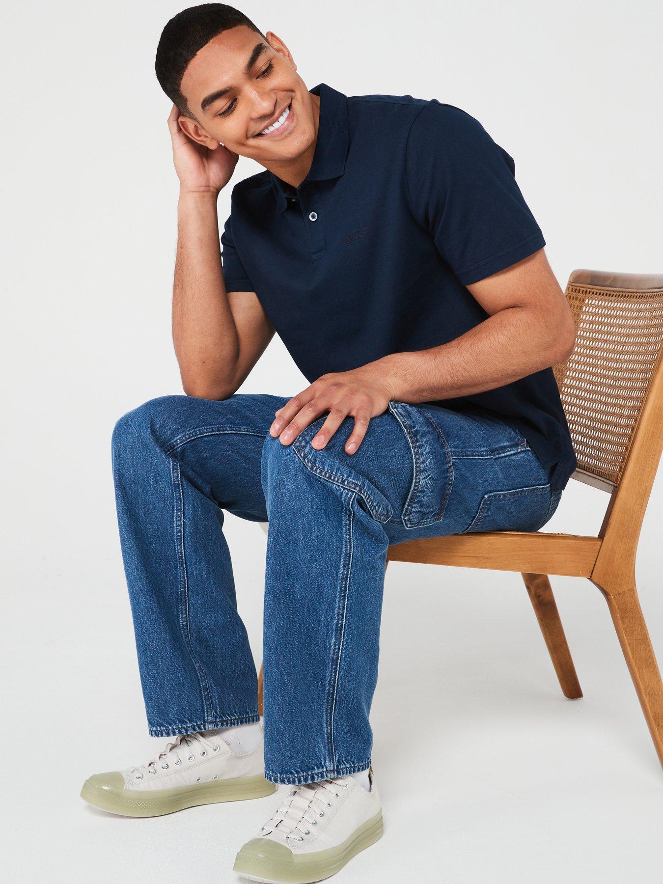 Levi's Authentic Relaxed Fit Polo Shirt - Navy | Very