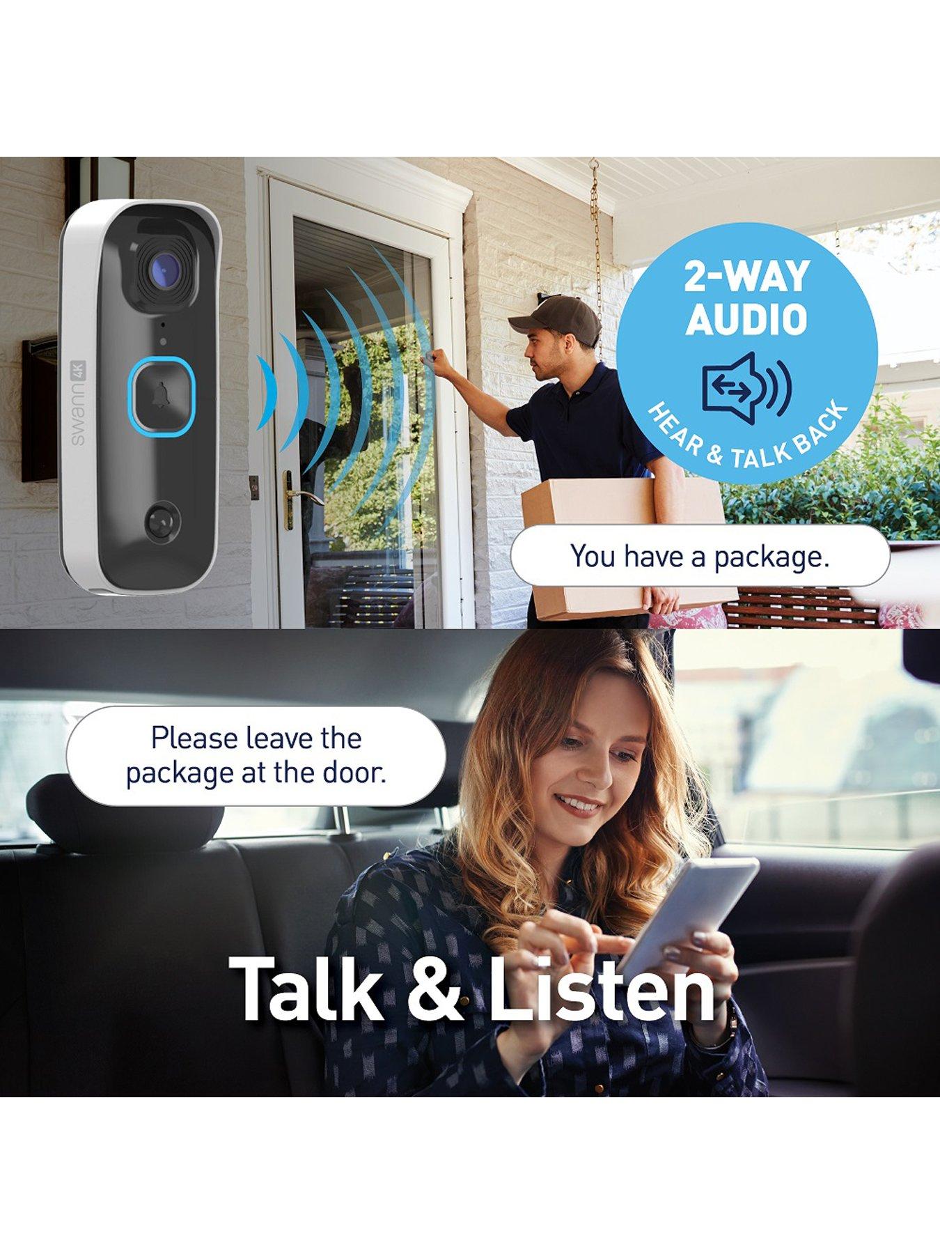 Swann 4K Wireless Video Doorbell & Chime Speaker Unit | Very