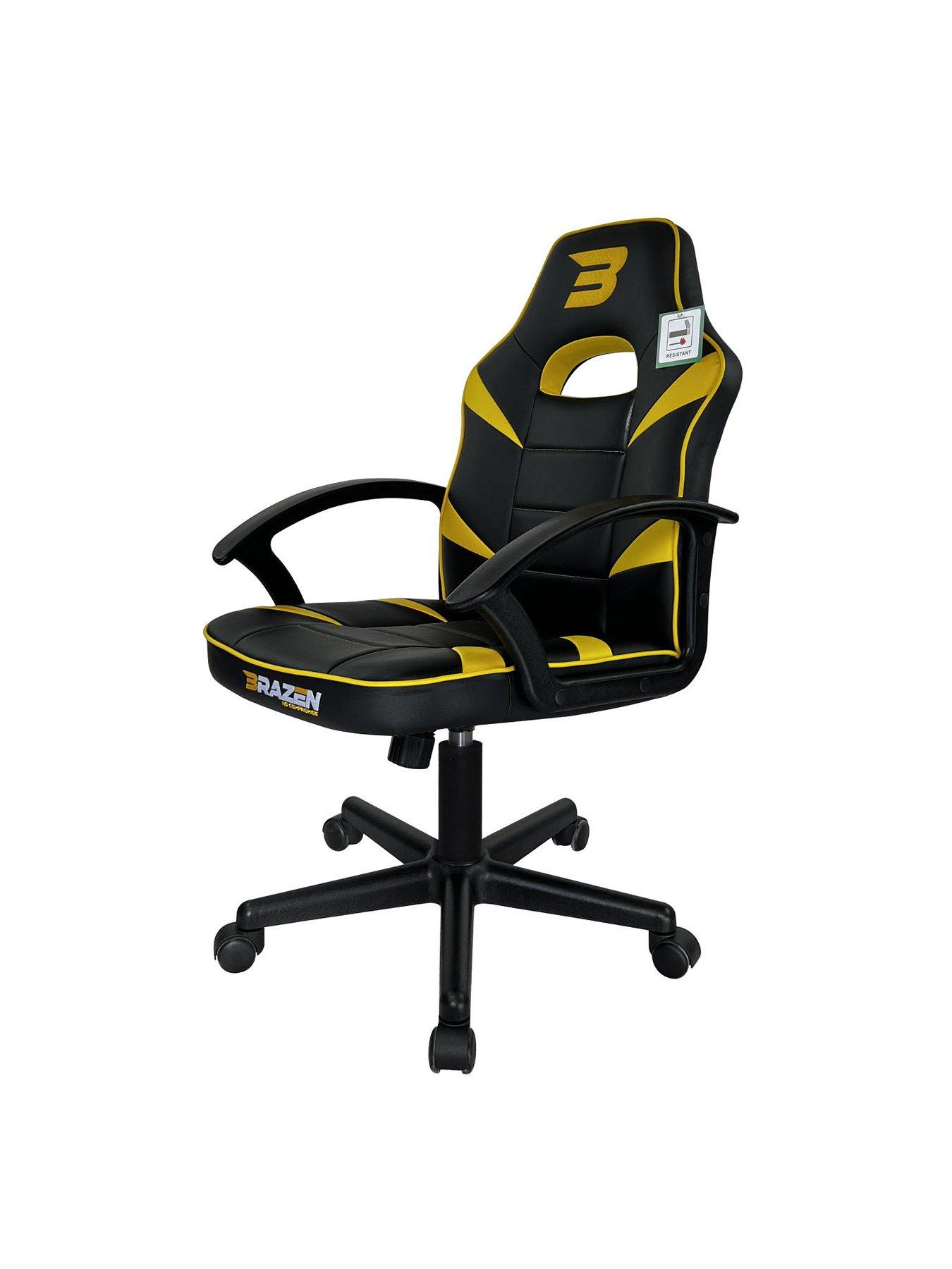BraZen Valor Mid Back PC Gaming Chair - Yellow | Very.co.uk