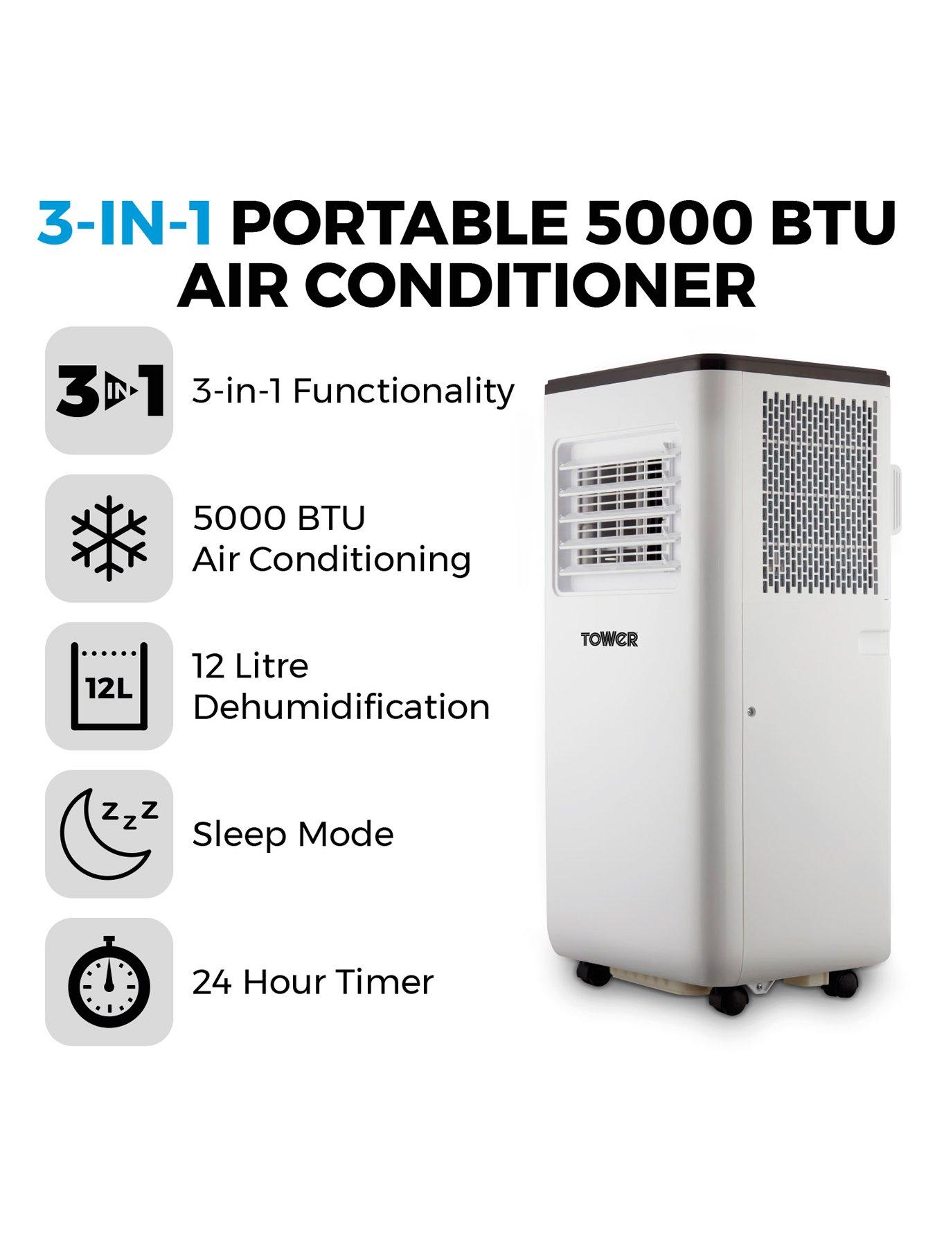 Tower T668013 3-in-1 Portable 5000 BTU Air Conditioner, Dehumidifier ...