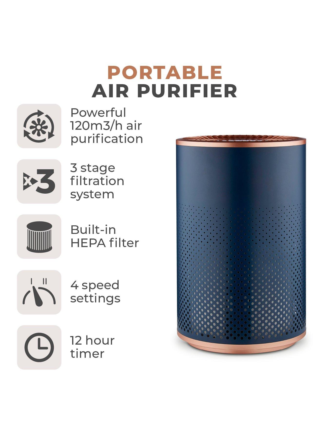 Tower T673000BLG Desktop Air Purifier, Powerful HEPA 13 Filter with ...