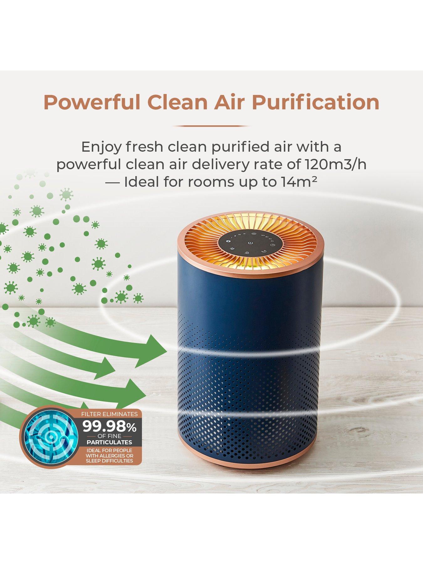 Tower T673000BLG Desktop Air Purifier, Powerful HEPA 13 Filter with ...