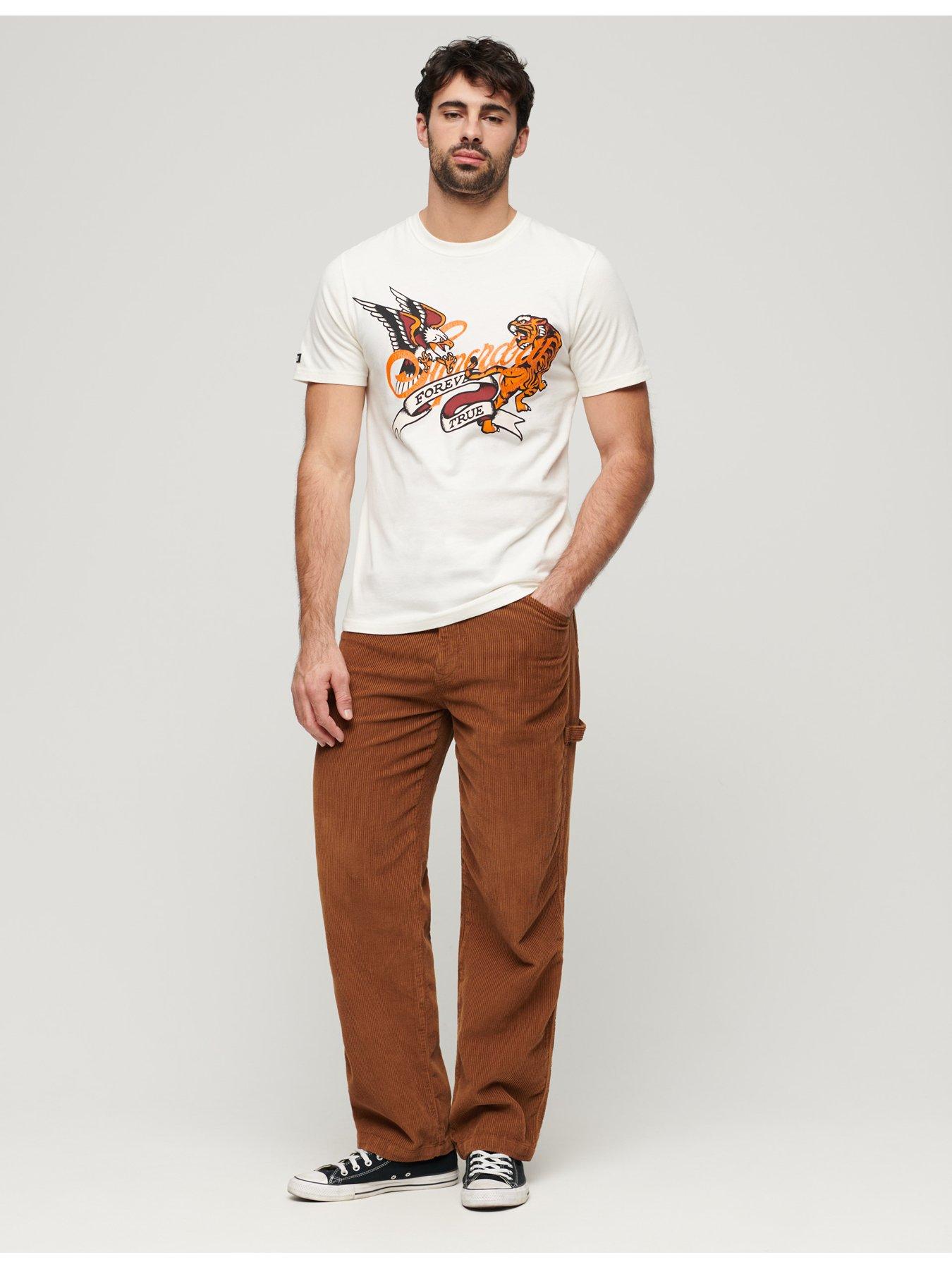 Superdry Tattoo Script Logo T-Shirt - Off White | Very