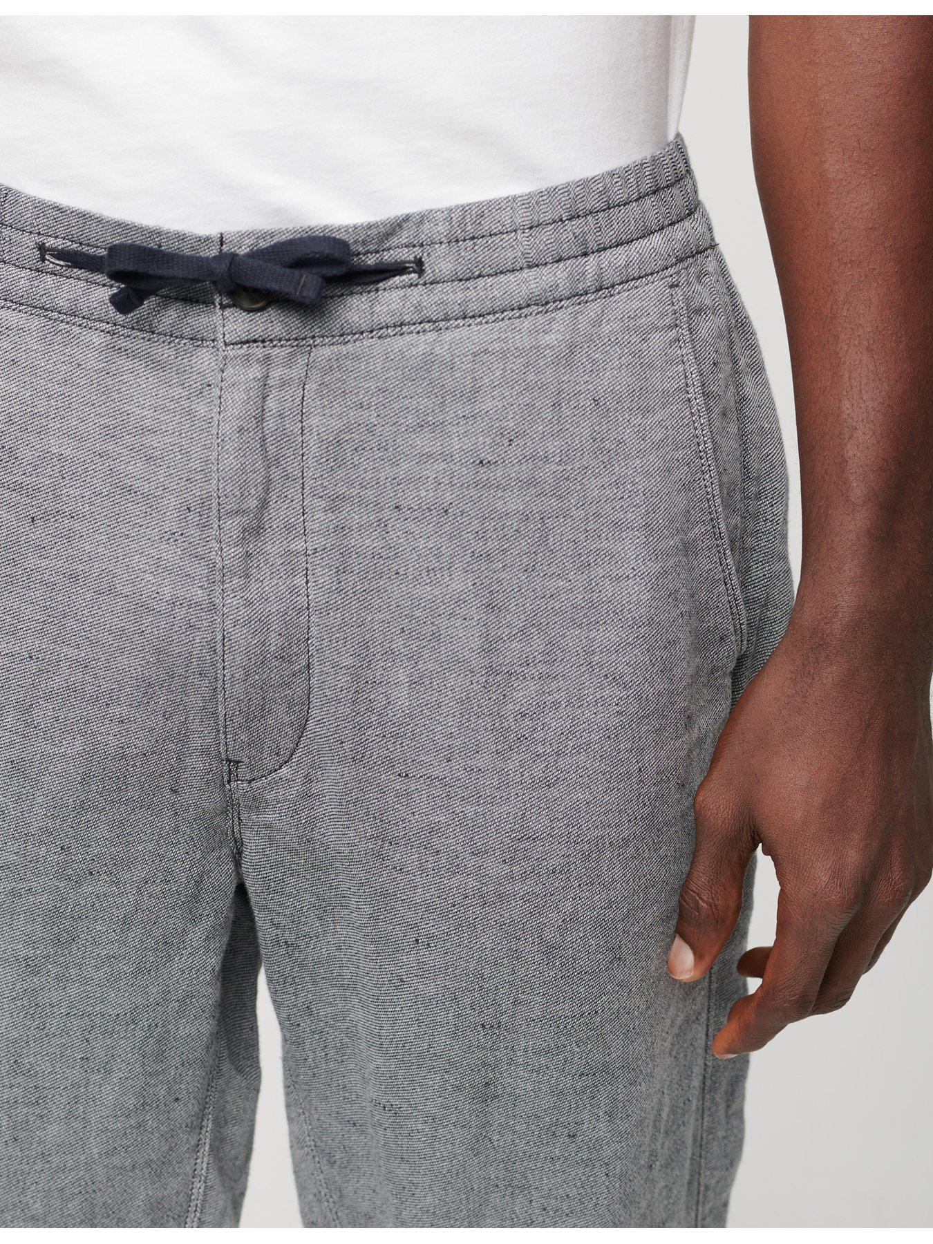 Superdry Drawstring Linen Trousers - Grey | Very