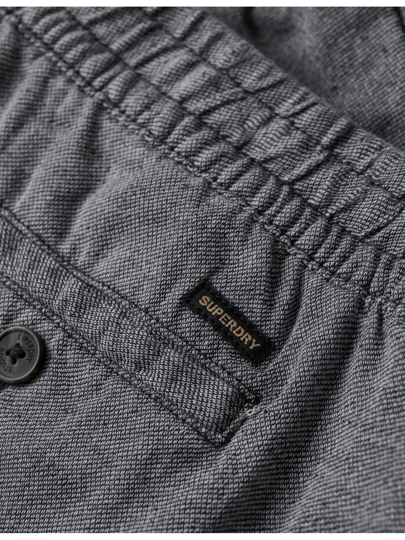 Superdry Drawstring Linen Trousers - Grey | Very
