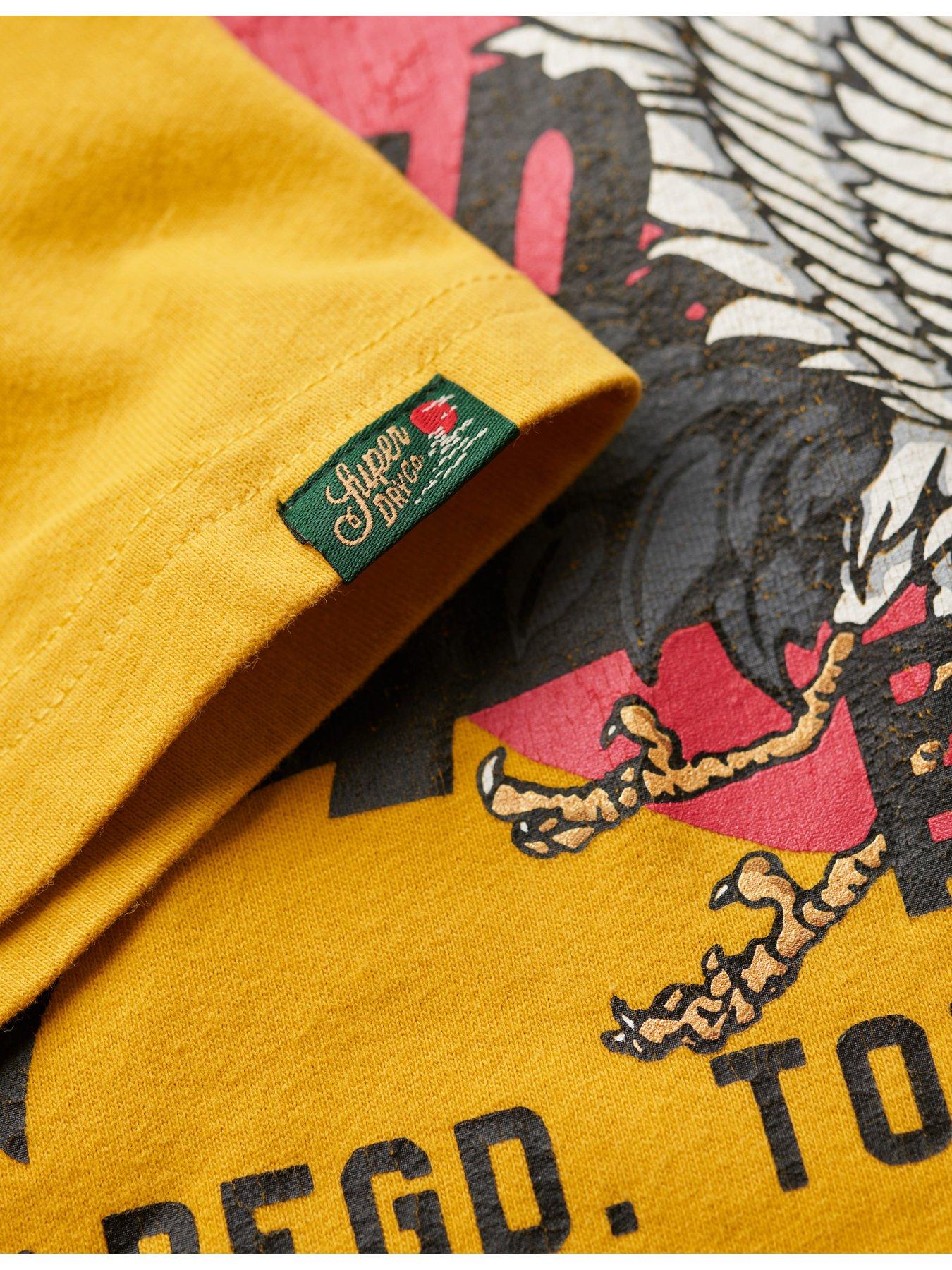 Superdry Tokyo Graphic T-Shirt - Yellow | Very.co.uk