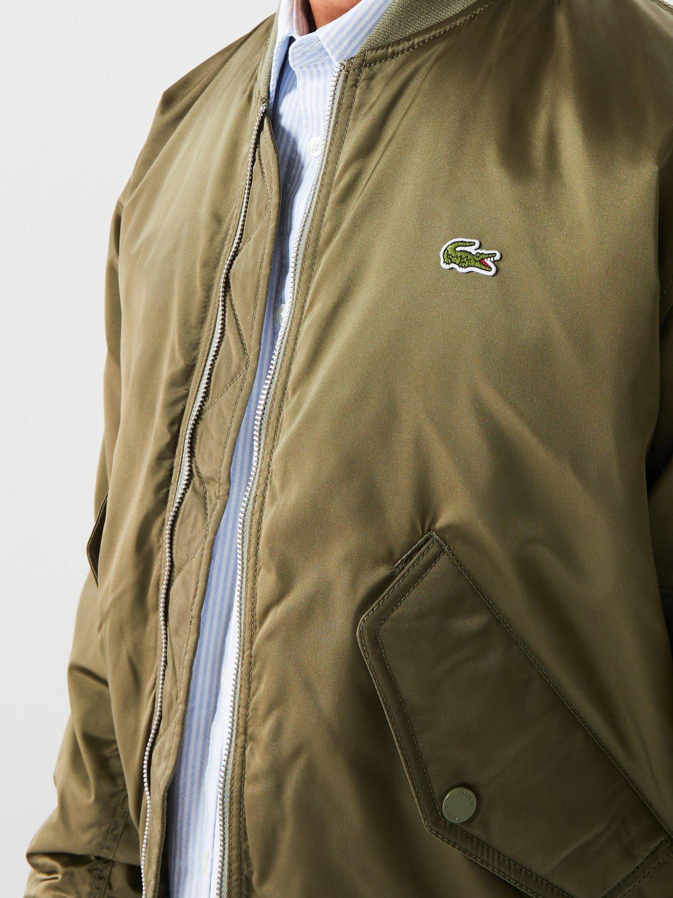 Lacoste Showerproof Padded Bomber Jacket - Khaki | Very