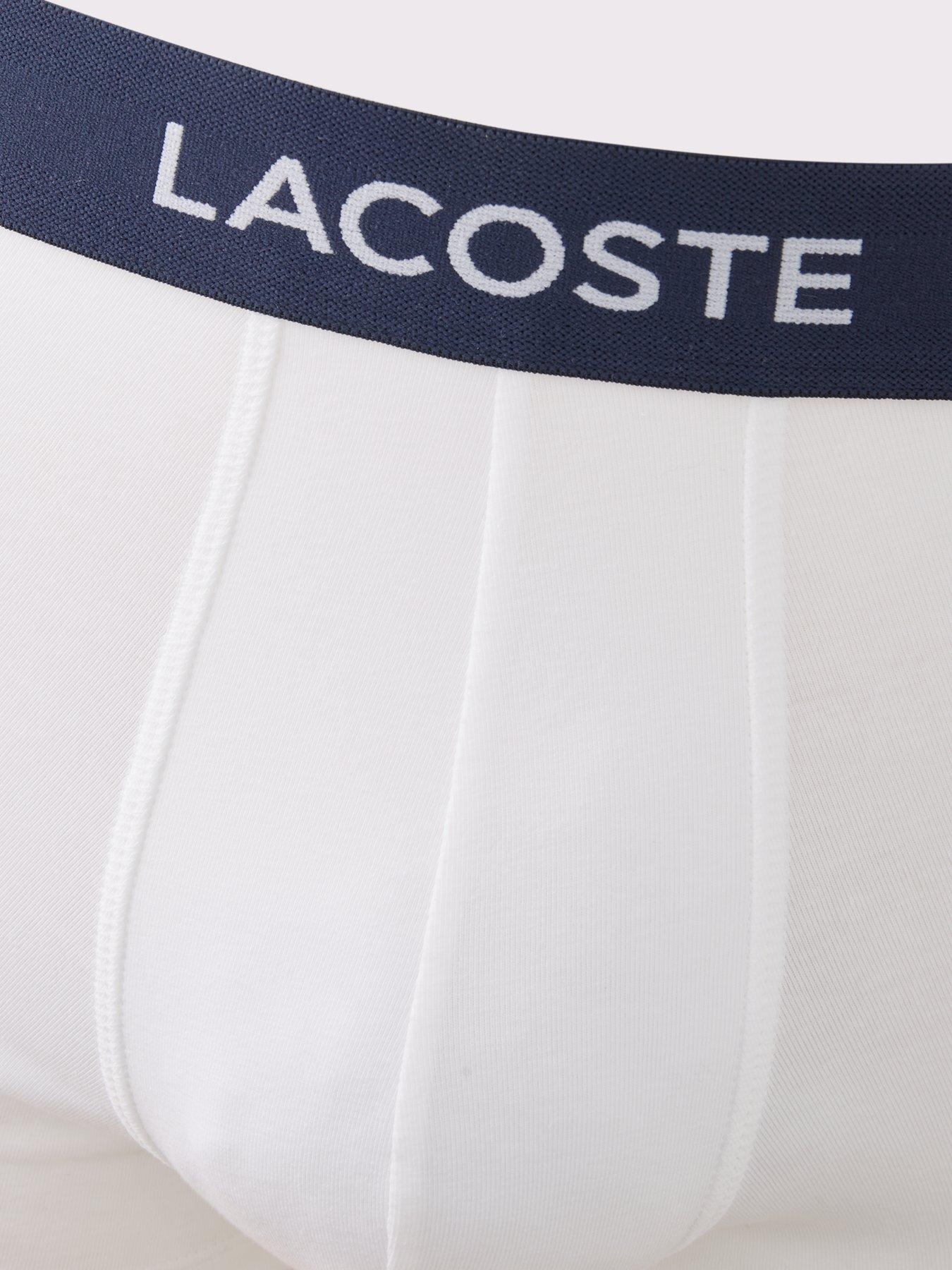 Lacoste 5-pack Logo Waistband Cotton Trunks - White | Very