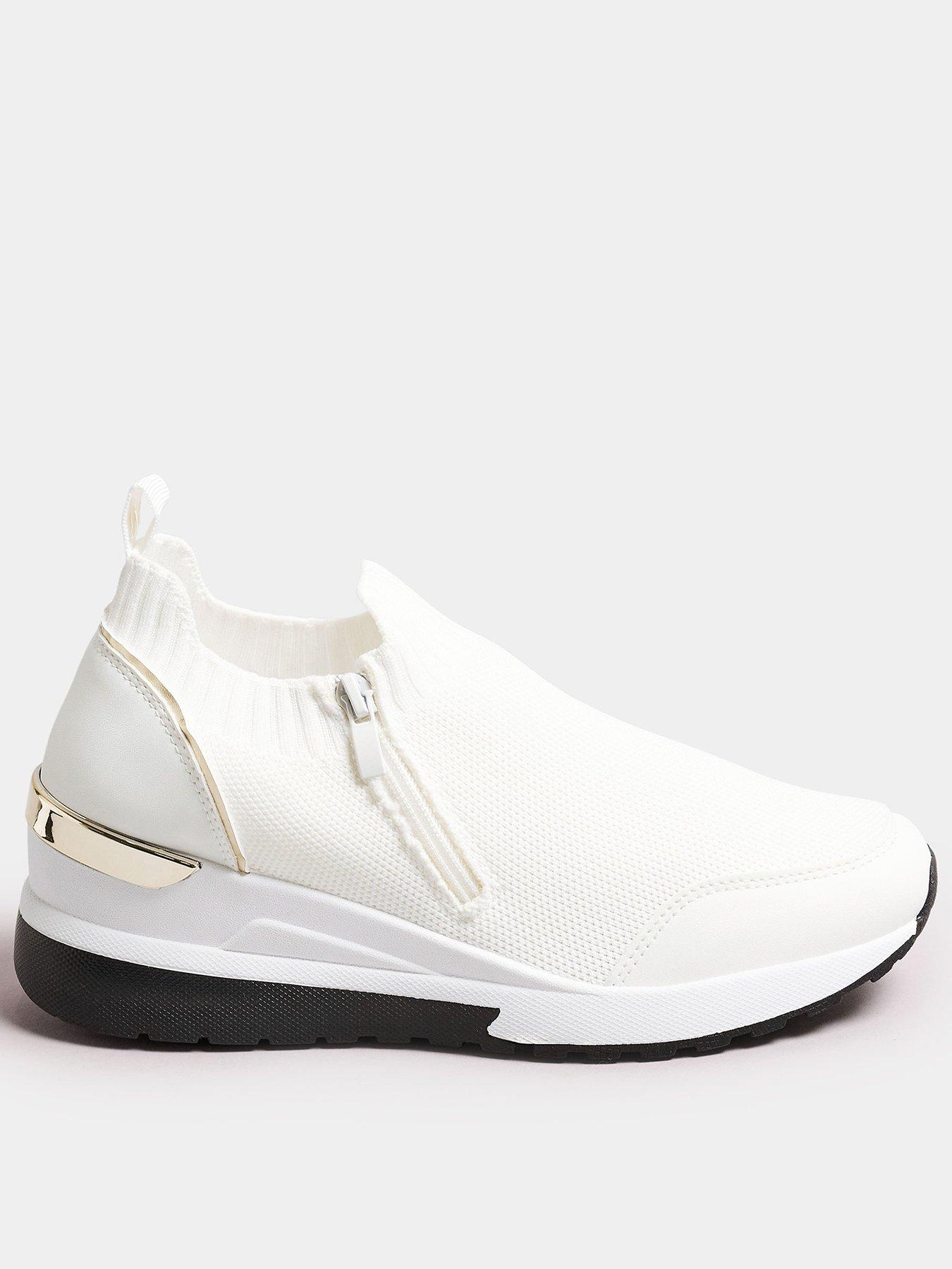 Yours Wide Fit Wedge Trainer - White | Very