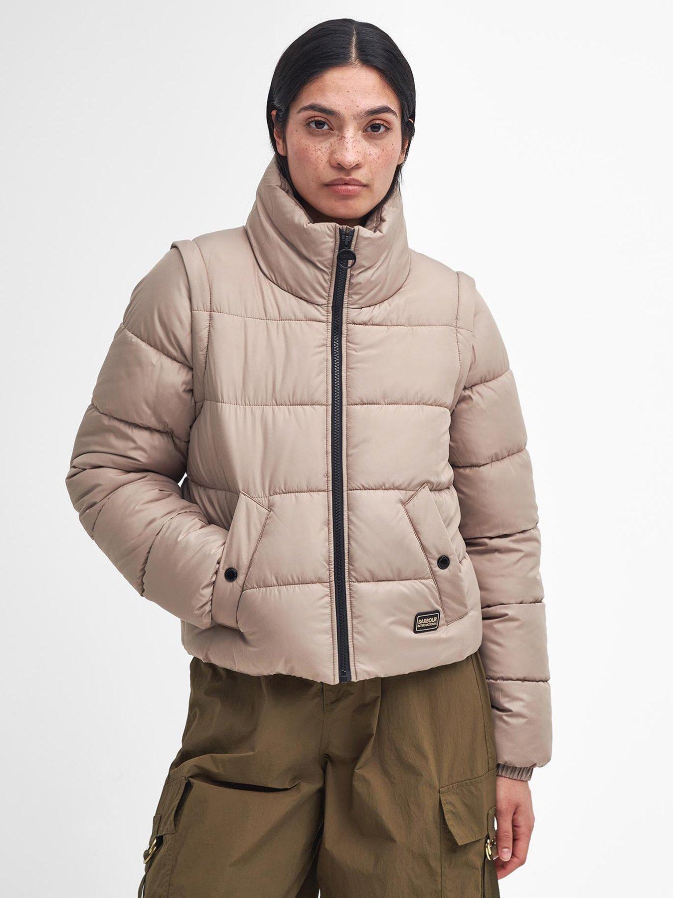 Barbour International Webber Detachable Sleeve Padded Coat - Beige | Very