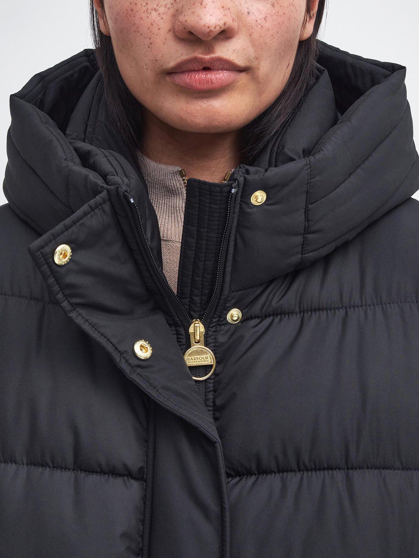 Barbour International Longline Barron Padded Coat Black Very