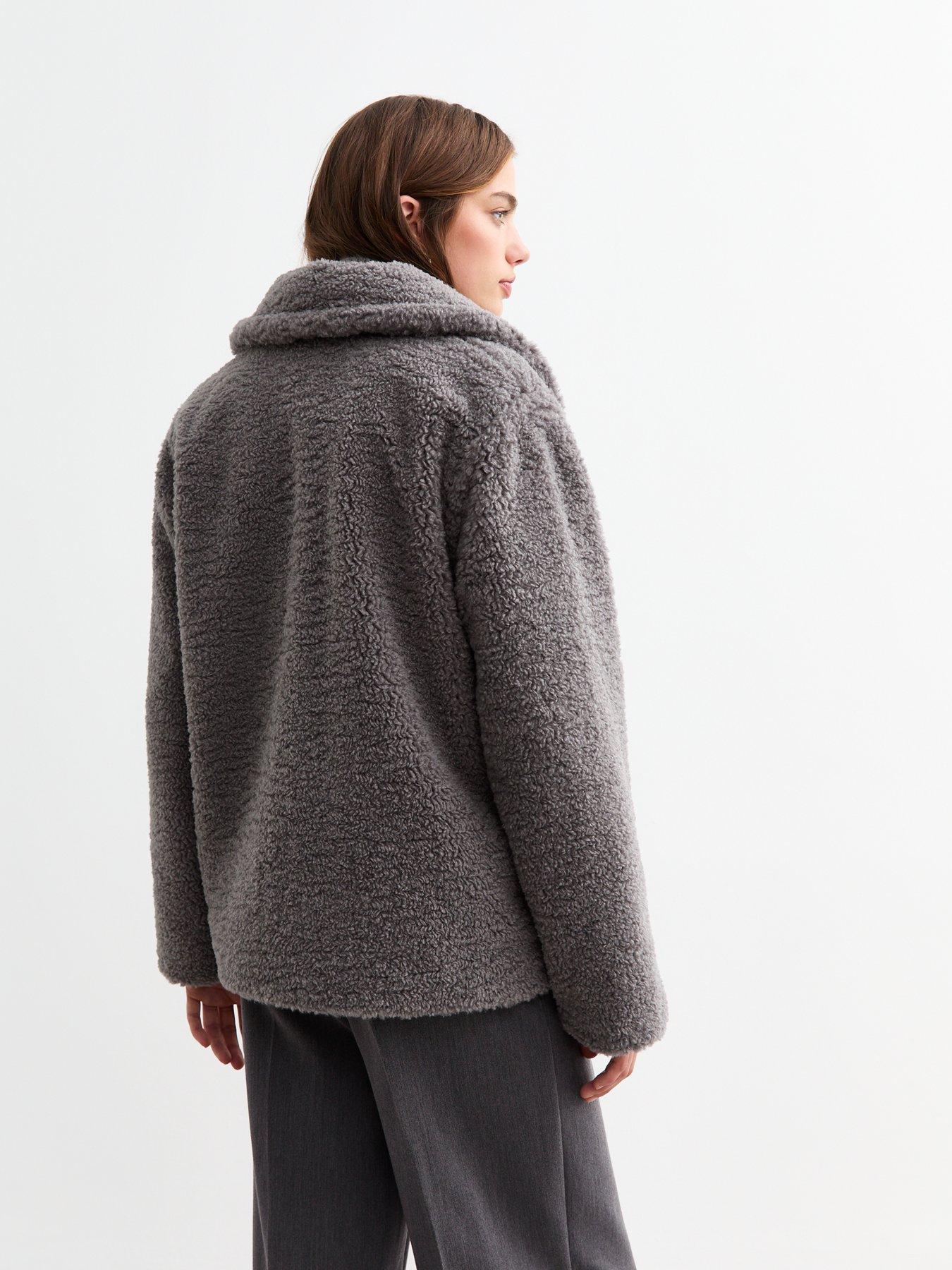 New Look Short Borg Coat - Grey | Very