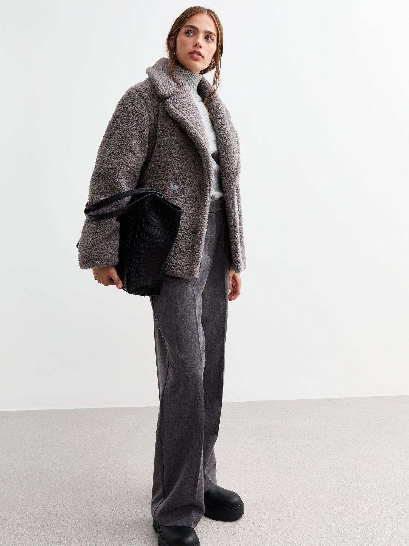 New Look Short Borg Coat - Grey | Very