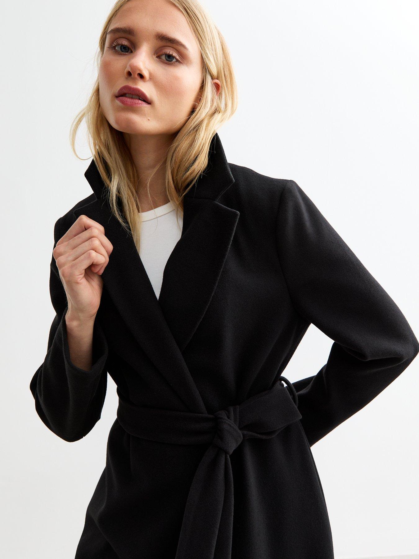 New Look Tailored Unlined Longline Belted Coat - Black | Very