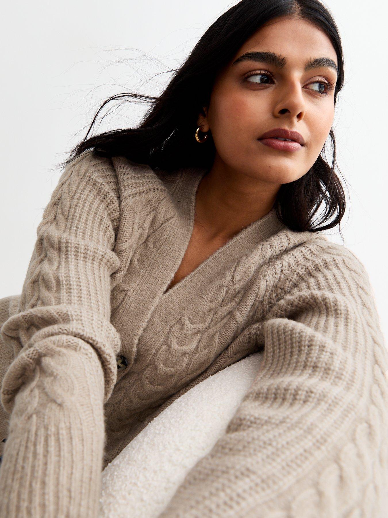 New Look Cable Knit Cardigan - Brown | Very