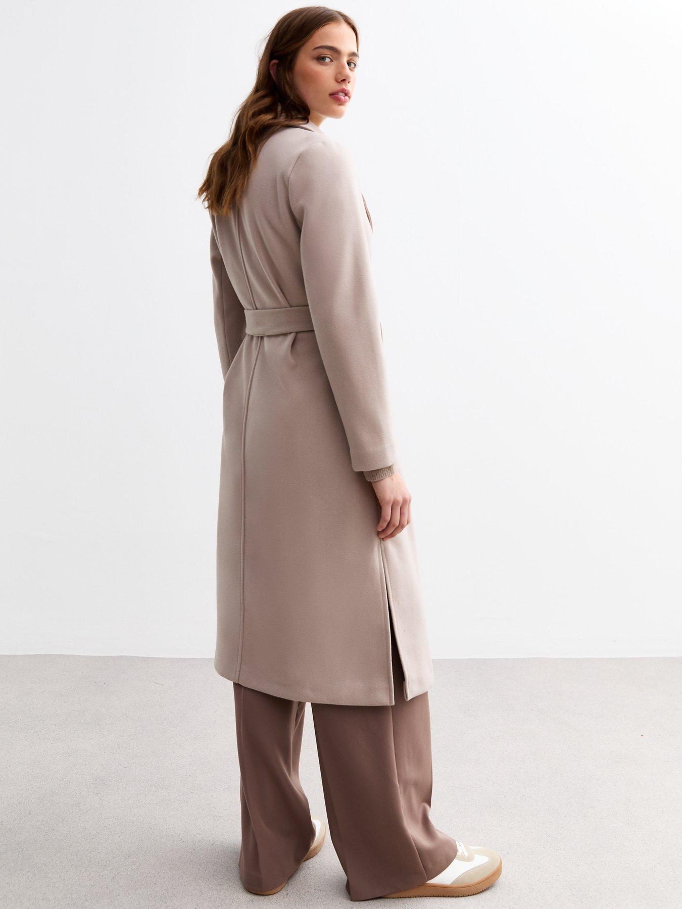 New Look Tailored Unlined Longline Belted Coat - Beige | Very