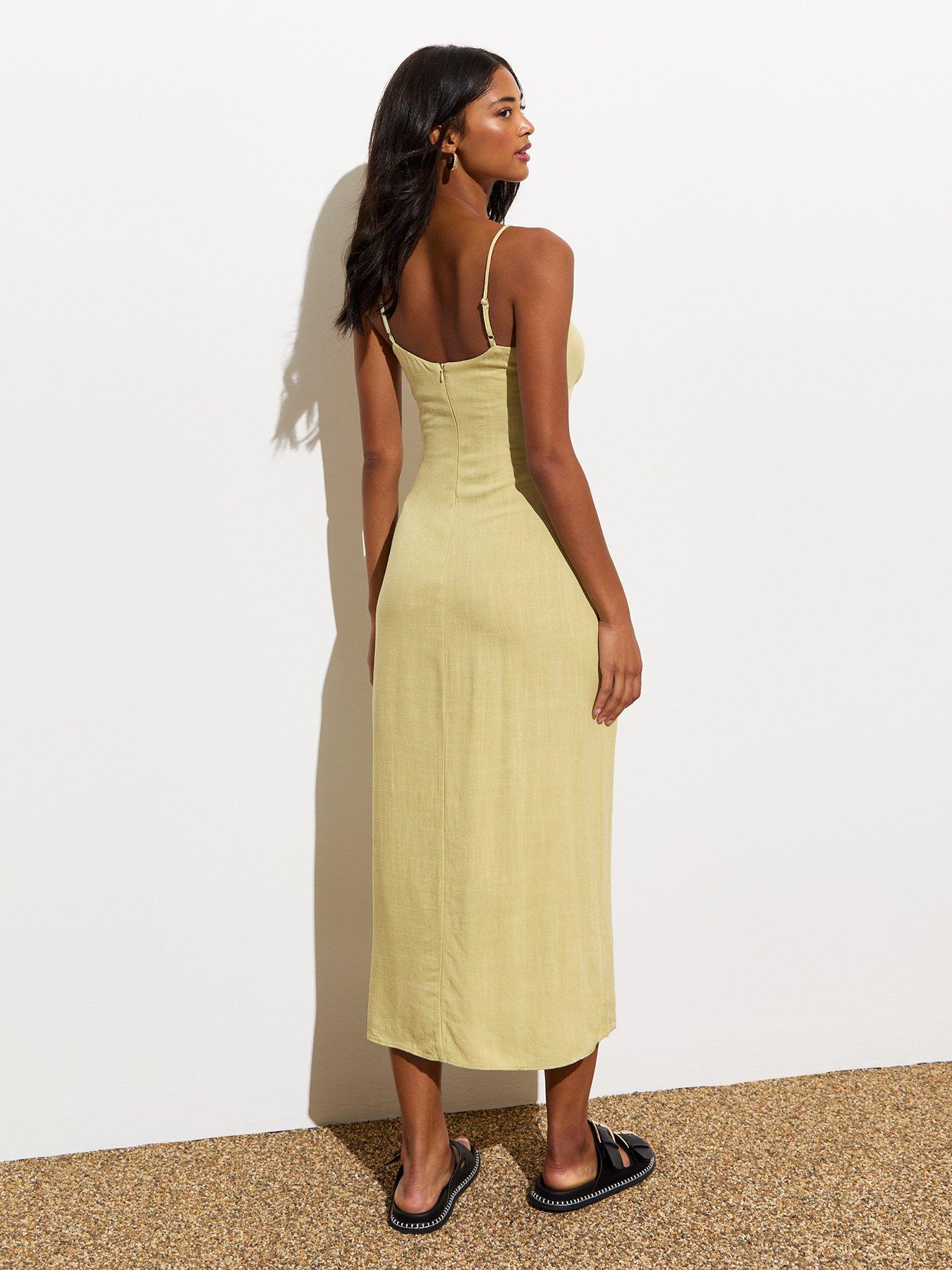 New Look Green Split Hem Midi Slip Dress | Very