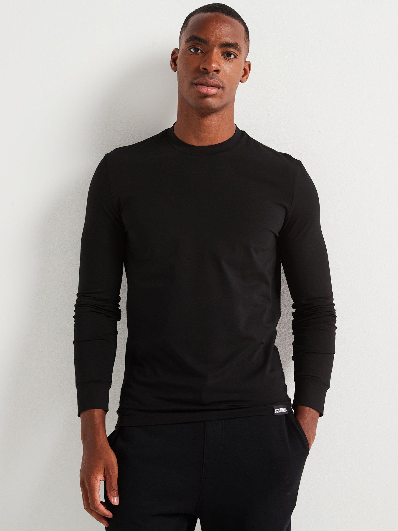 Dsquared2 Loungewear Back Neck Logo Long Sleeve T-shirt - Black | Very