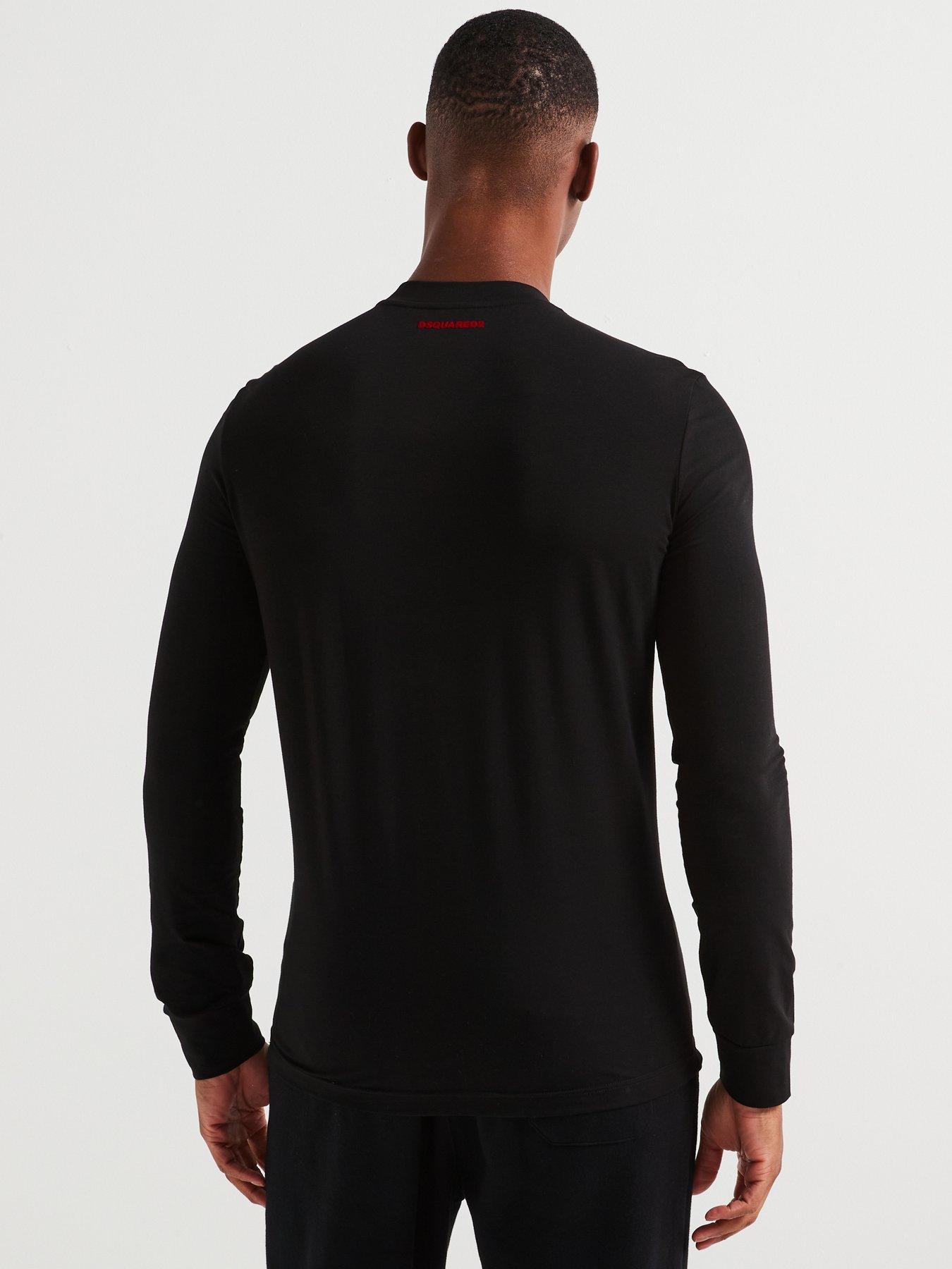 Dsquared2 Loungewear Back Neck Logo Long Sleeve T-shirt - Black | Very
