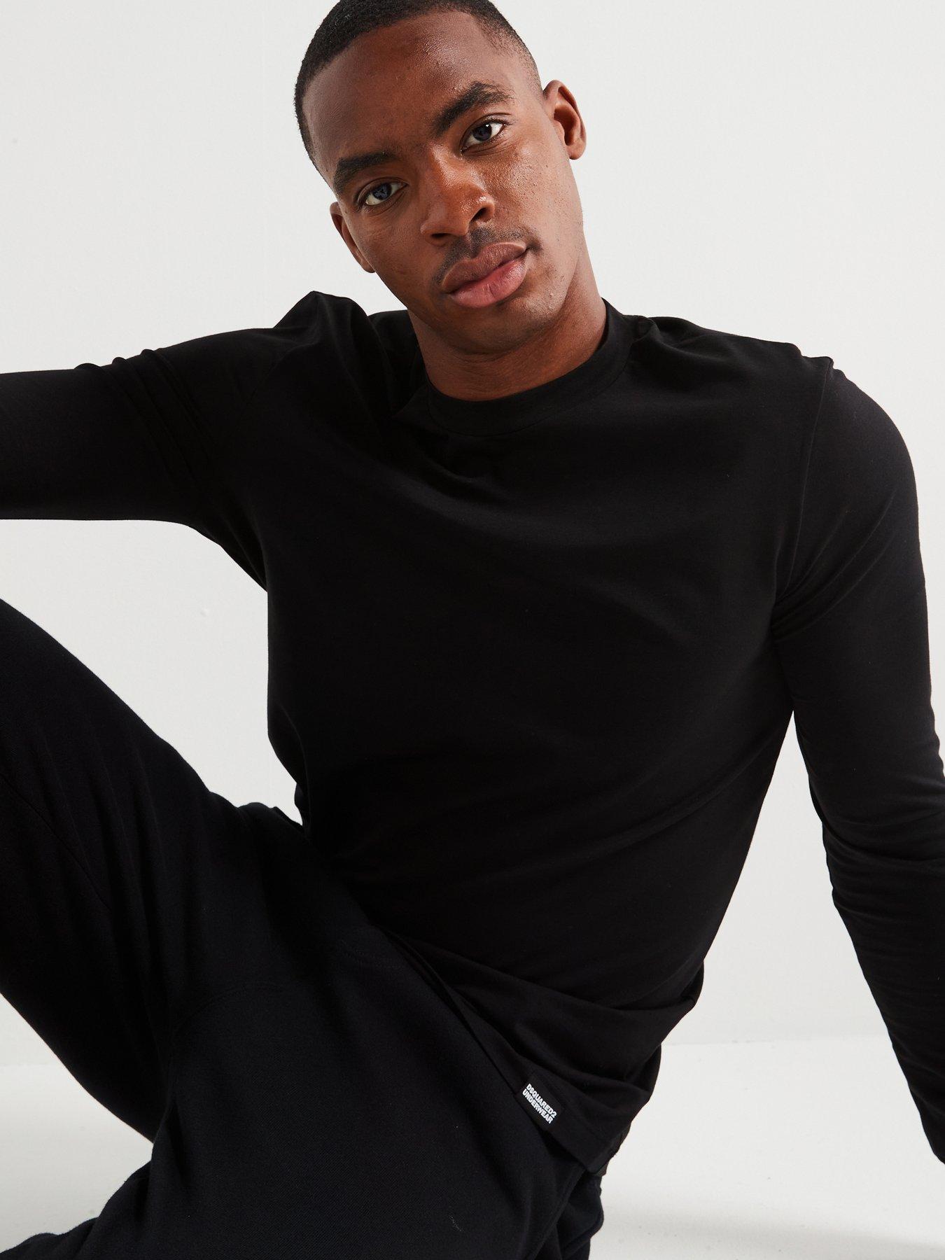 Dsquared2 Loungewear Back Neck Logo Long Sleeve T-shirt - Black | Very