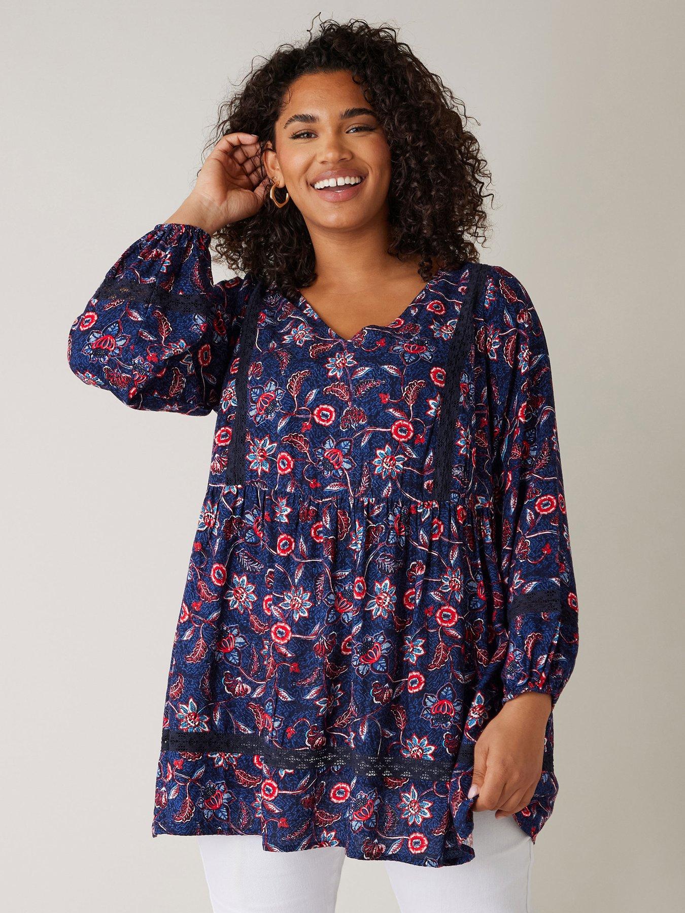 Evans Crochet Gypsy Top - Blue | Very