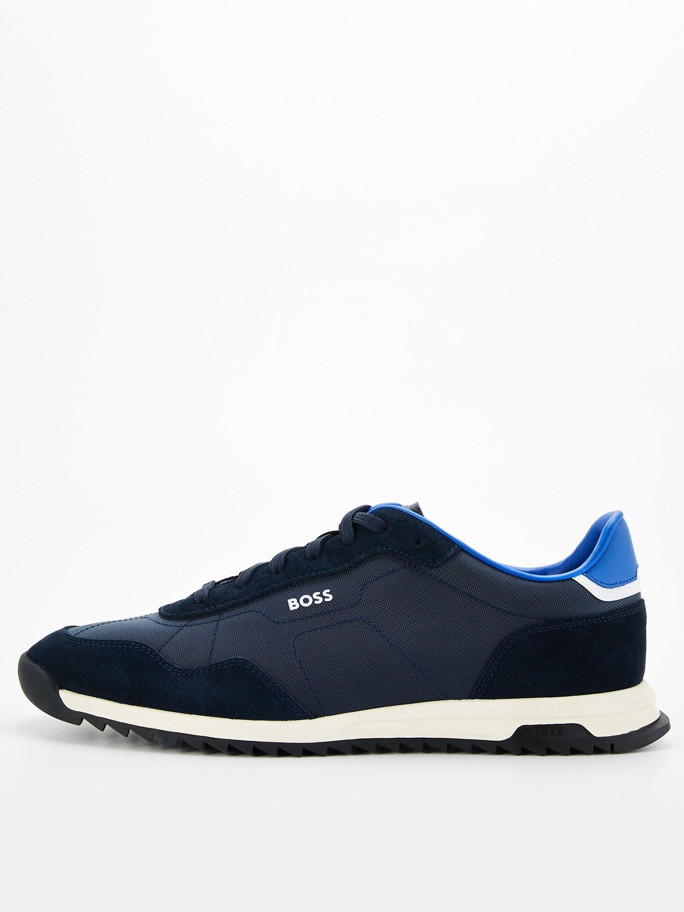 BOSS Zayn Low Profile Nylon/suede Lace Sneaker - Navy/white | Very