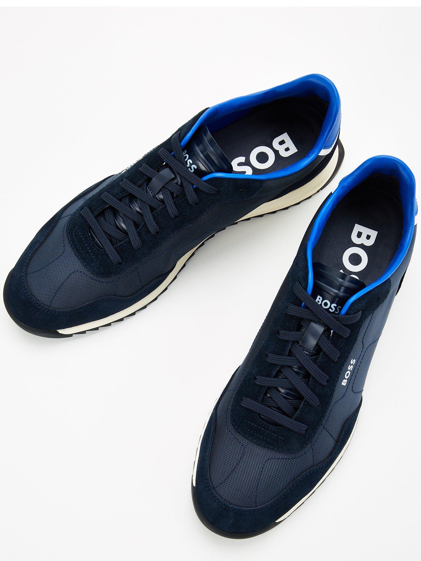 BOSS Zayn Low Profile Nylon/suede Lace Sneaker - Navy/white | Very