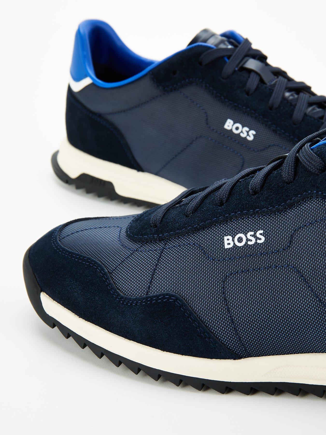BOSS Zayn Low Profile Nylon/suede Lace Sneaker - Navy/white | Very