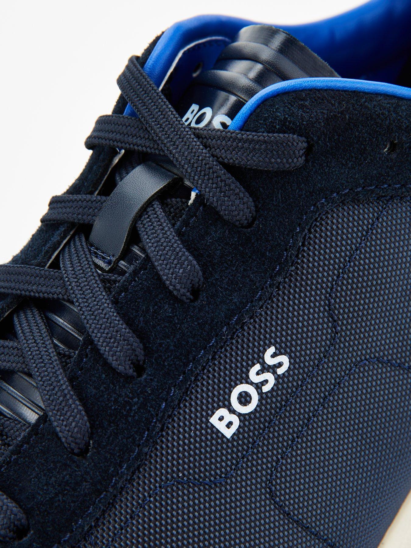 BOSS Zayn Low Profile Nylon/suede Lace Sneaker - Navy/white | Very