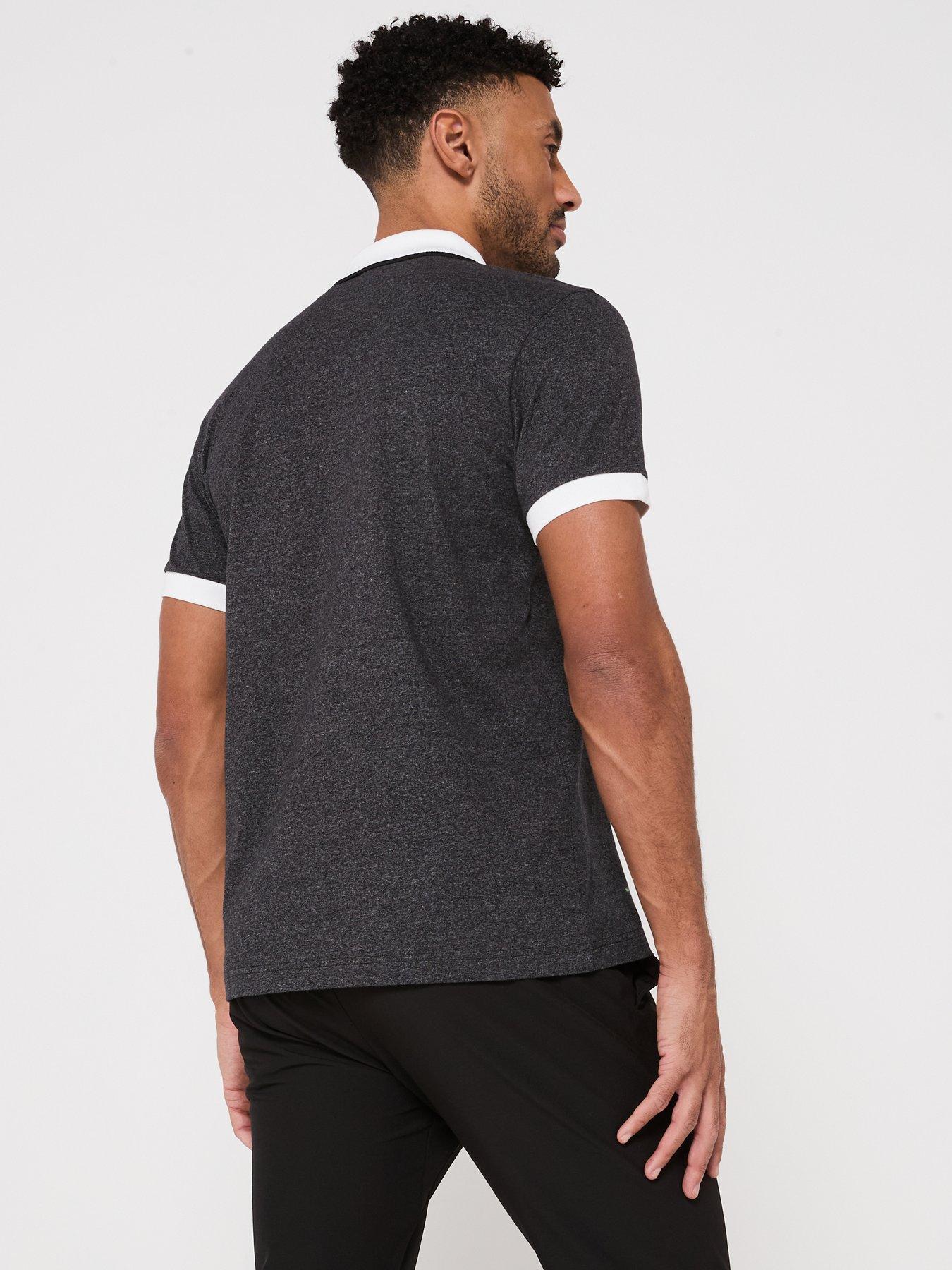 BOSS Paddy 4 Regular Fit Contrast Placket Polo Shirt - Grey/White | Very